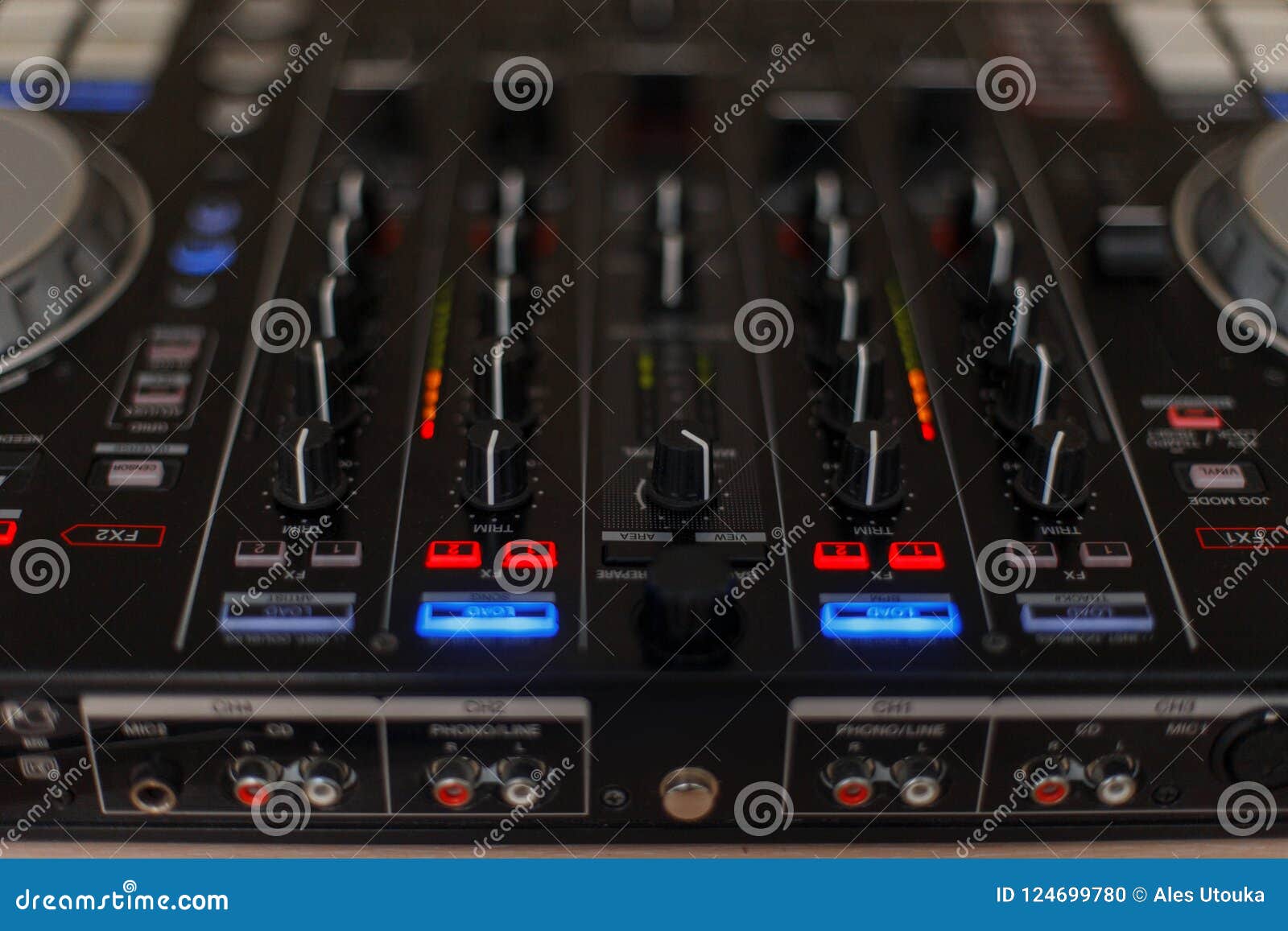 Audio Controller. Mixer for DJ Stock Photo - Image of lifestyle, night ...
