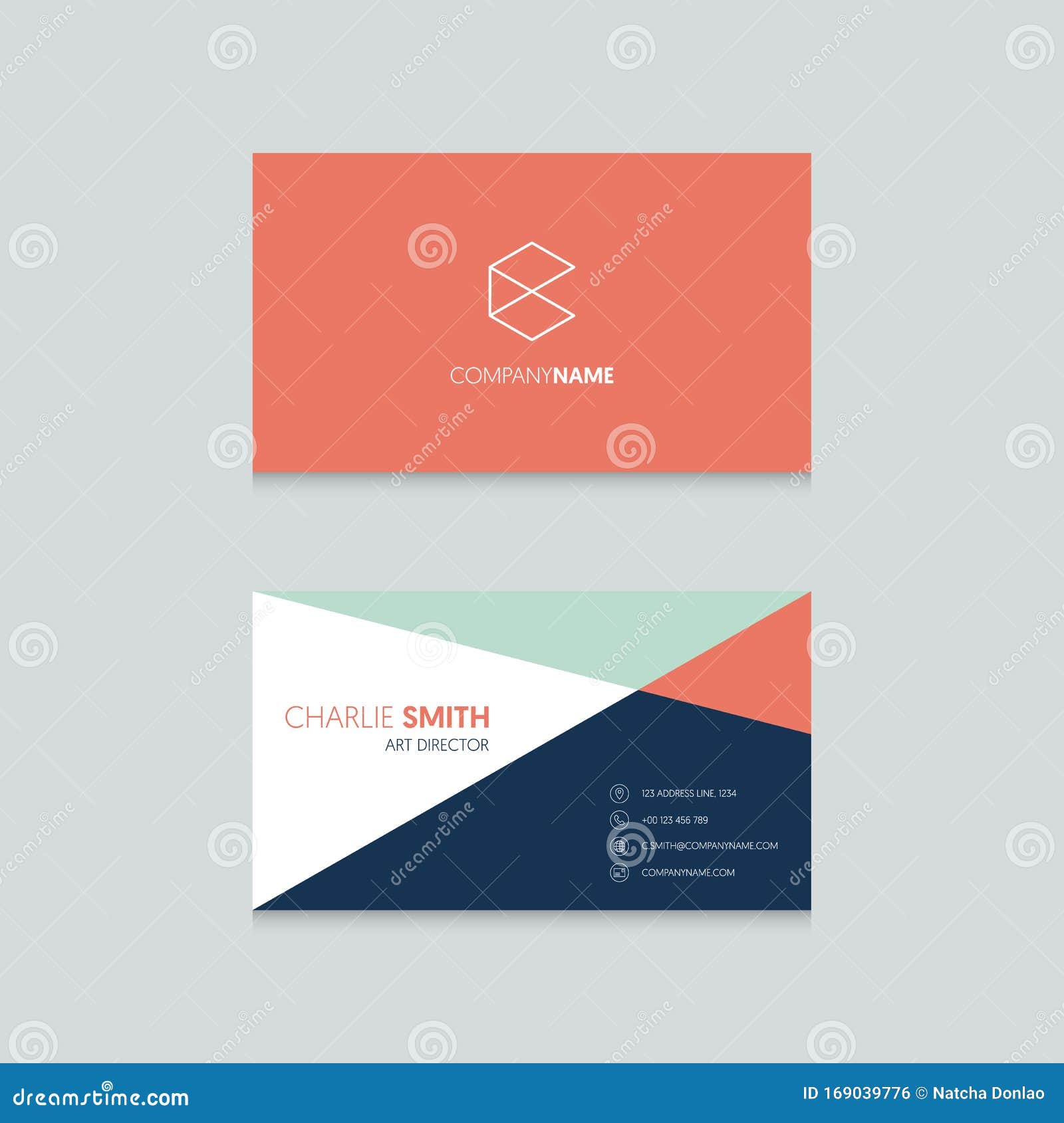 Professional Modern Business Card Template Design Minimal Style Stock ...
