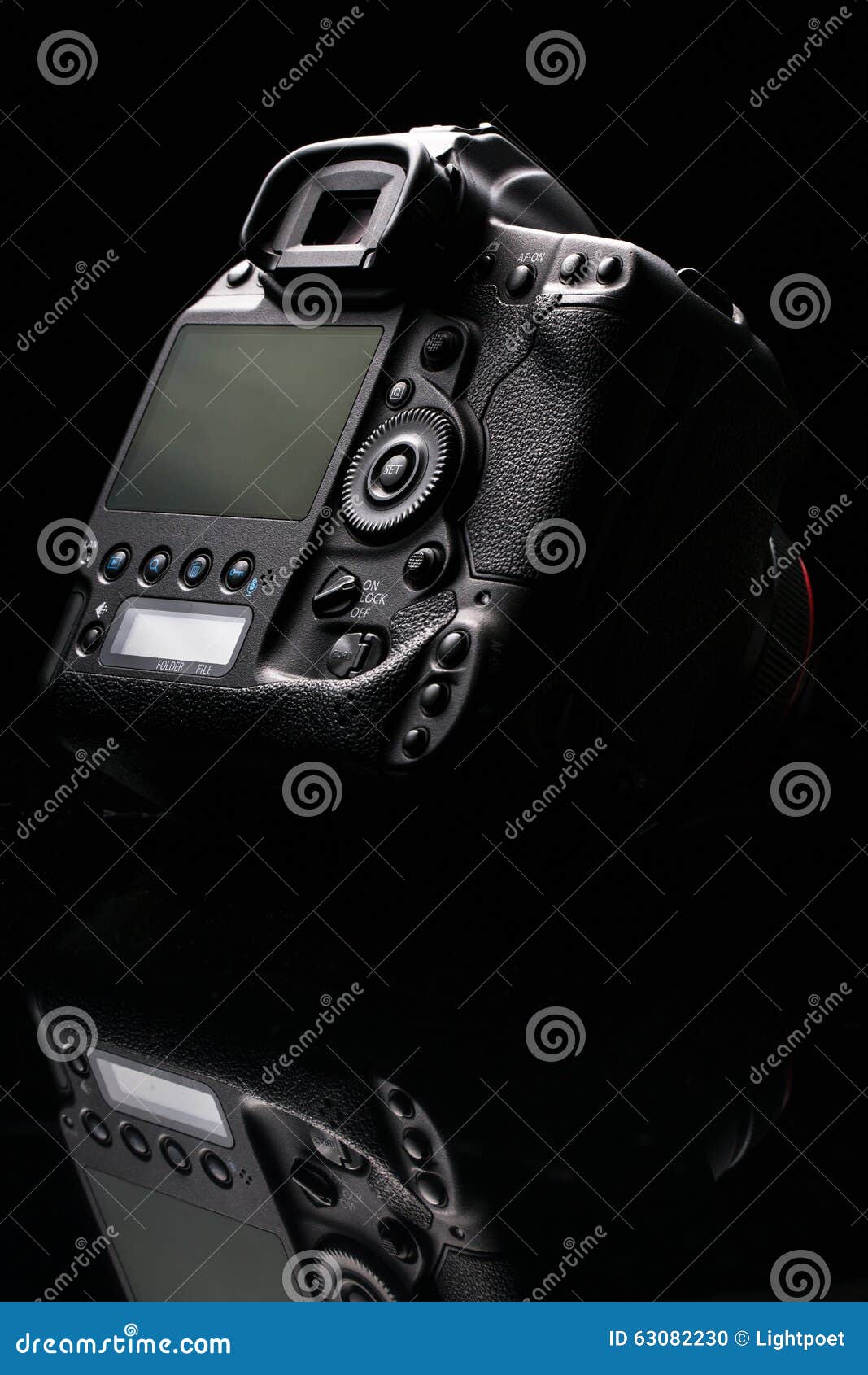 Professional Modern DSLR Camera Low Key Image Stock Photo - Image of ...