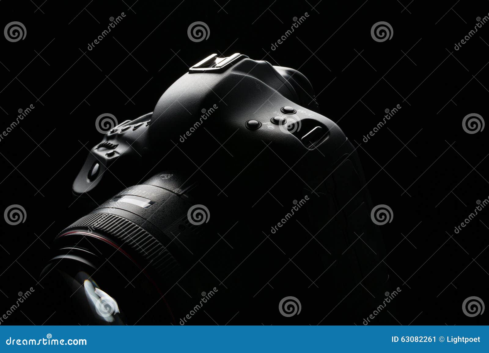 Professional Modern DSLR Camera Low Key Image Stock Image - Image of ...