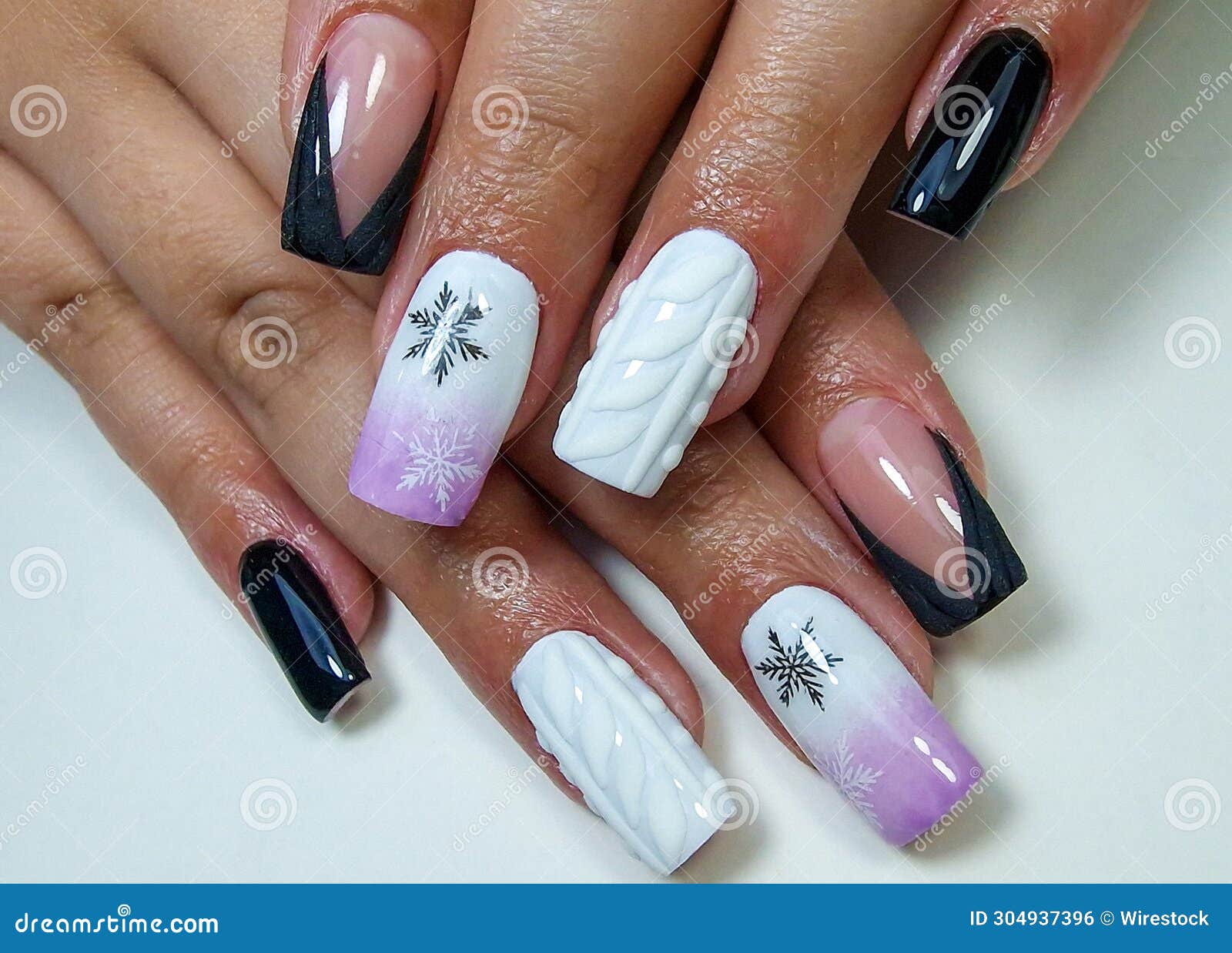 A Professional Modern Manicure Stock Photo - Image of french, glamour ...