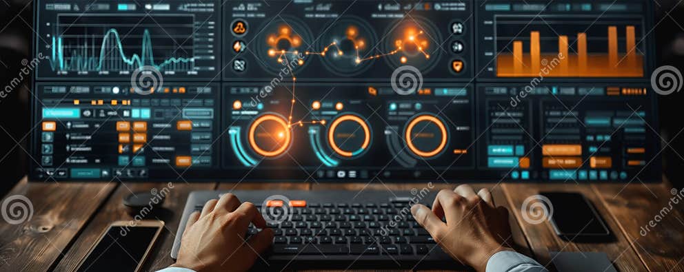 Professional Monitoring Complex Data Analytics Stock Photo - Image of ...