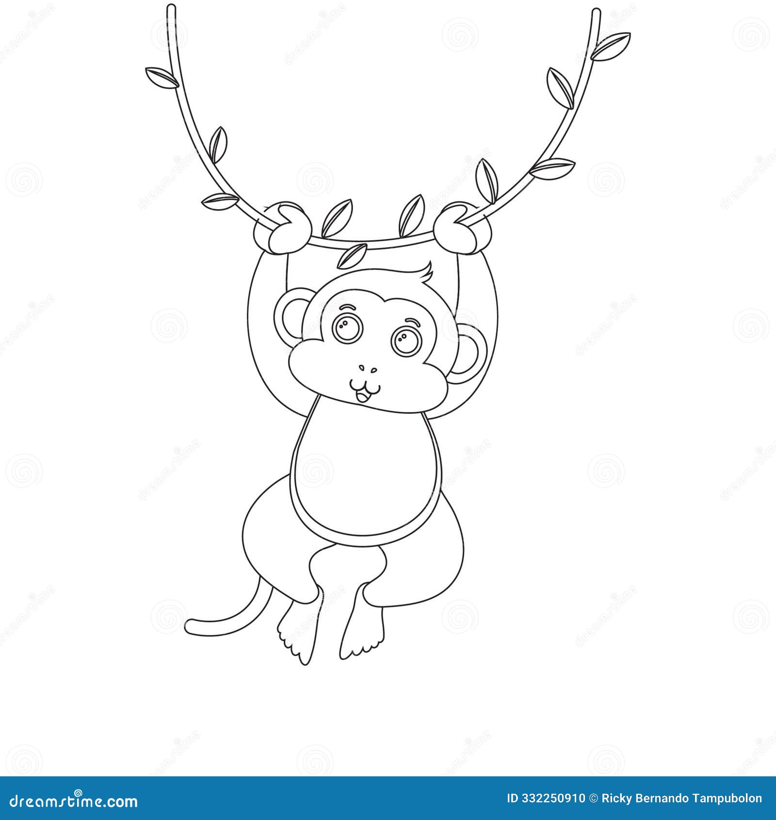 Professional Monkey Vector Line Art Stock Illustration - Illustration ...