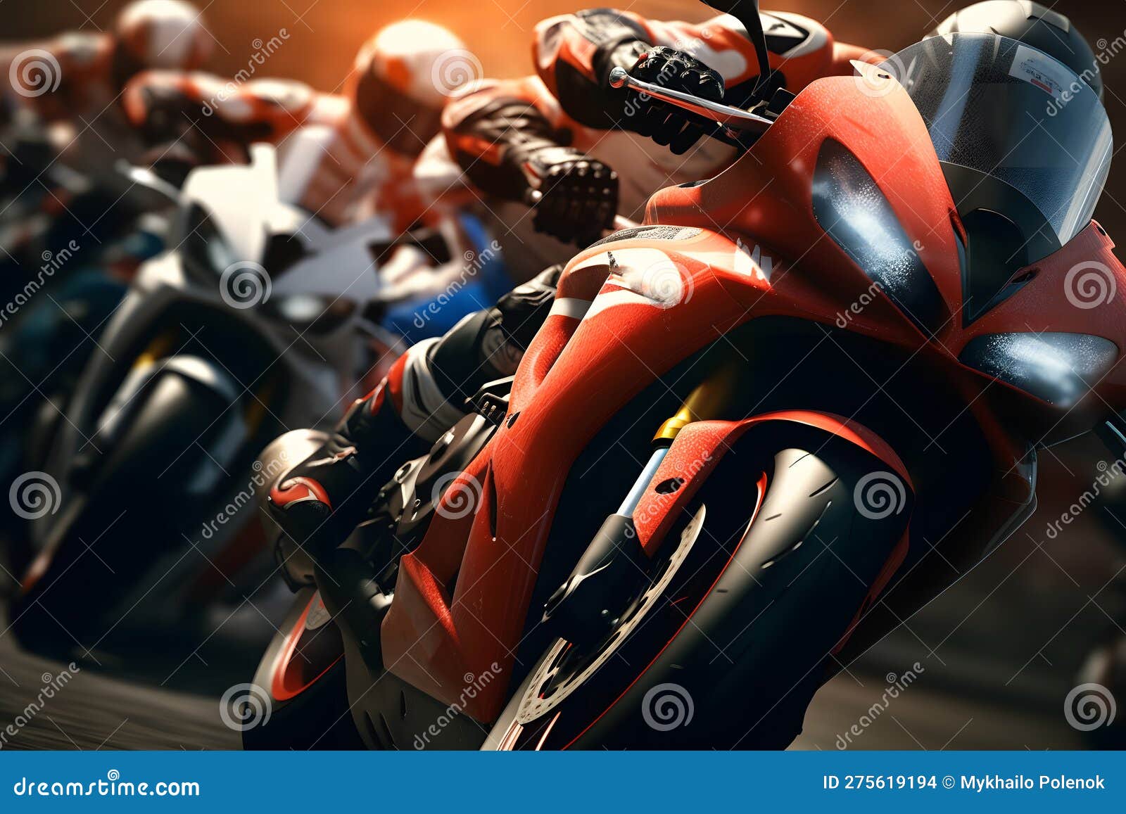 Professional Motorcycle Racers. Neural Network AI Generated Stock ...