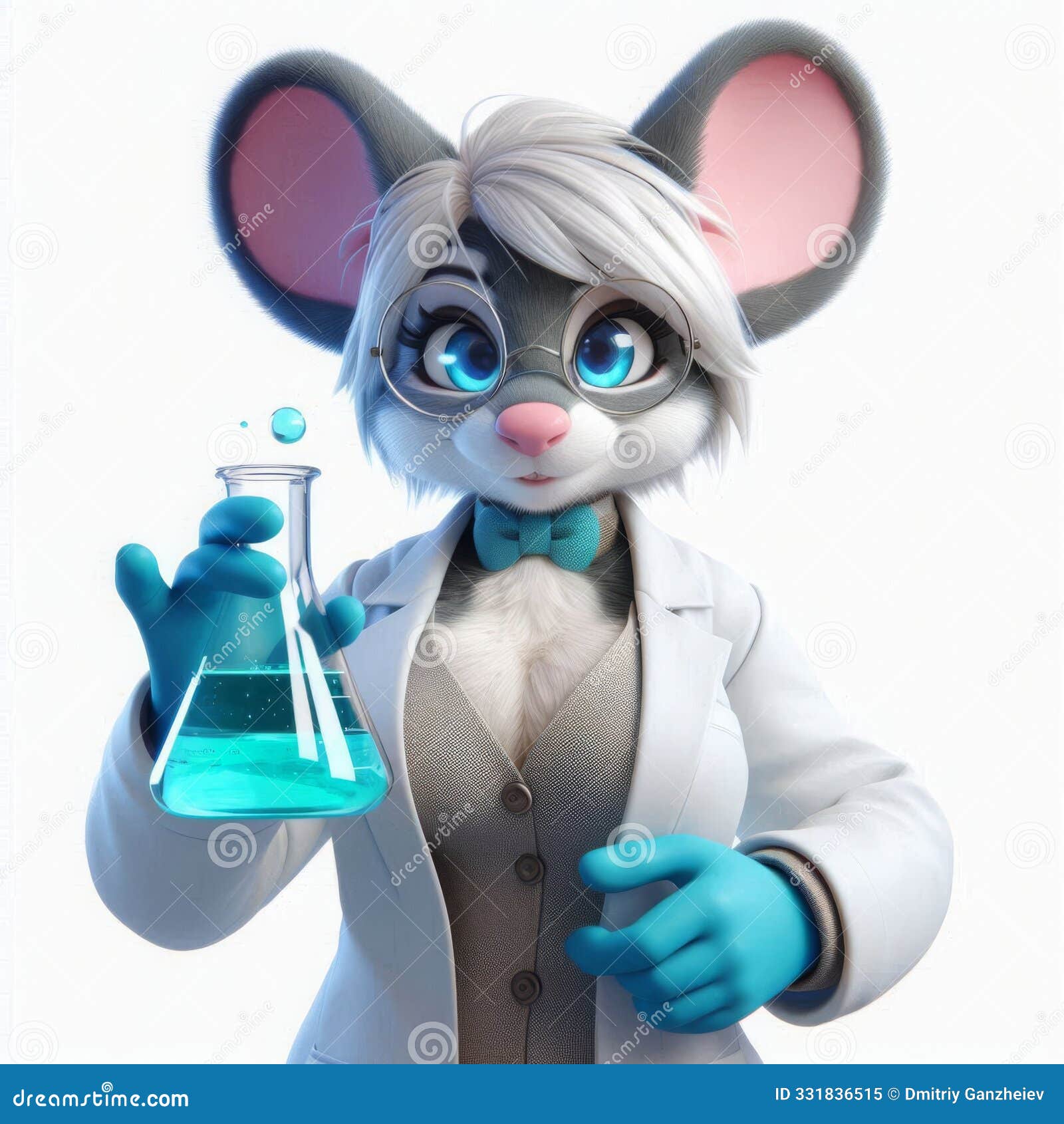Professional Mouse in Lab Coat Stock Illustration - Illustration of ...