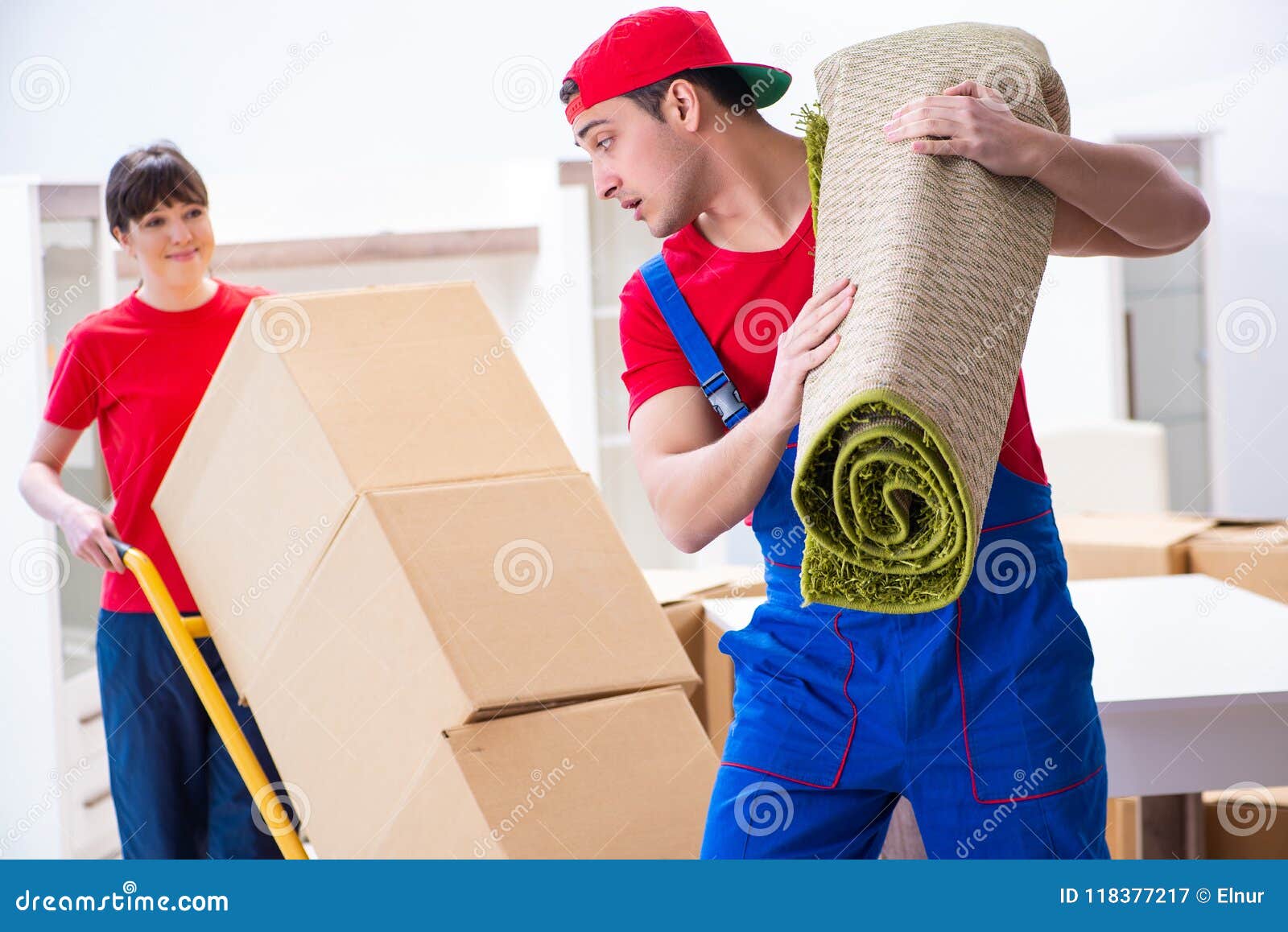 The Professional Movers Doing Home Relocation Stock Image - Image of ...