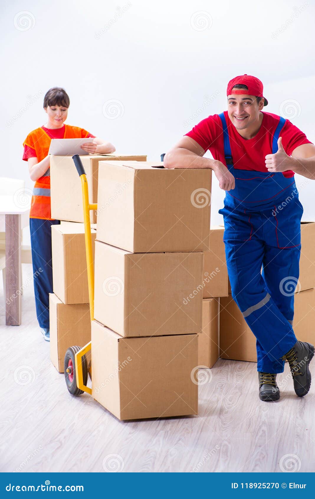 The Professional Movers Doing Home Relocation Stock Photo - Image of ...