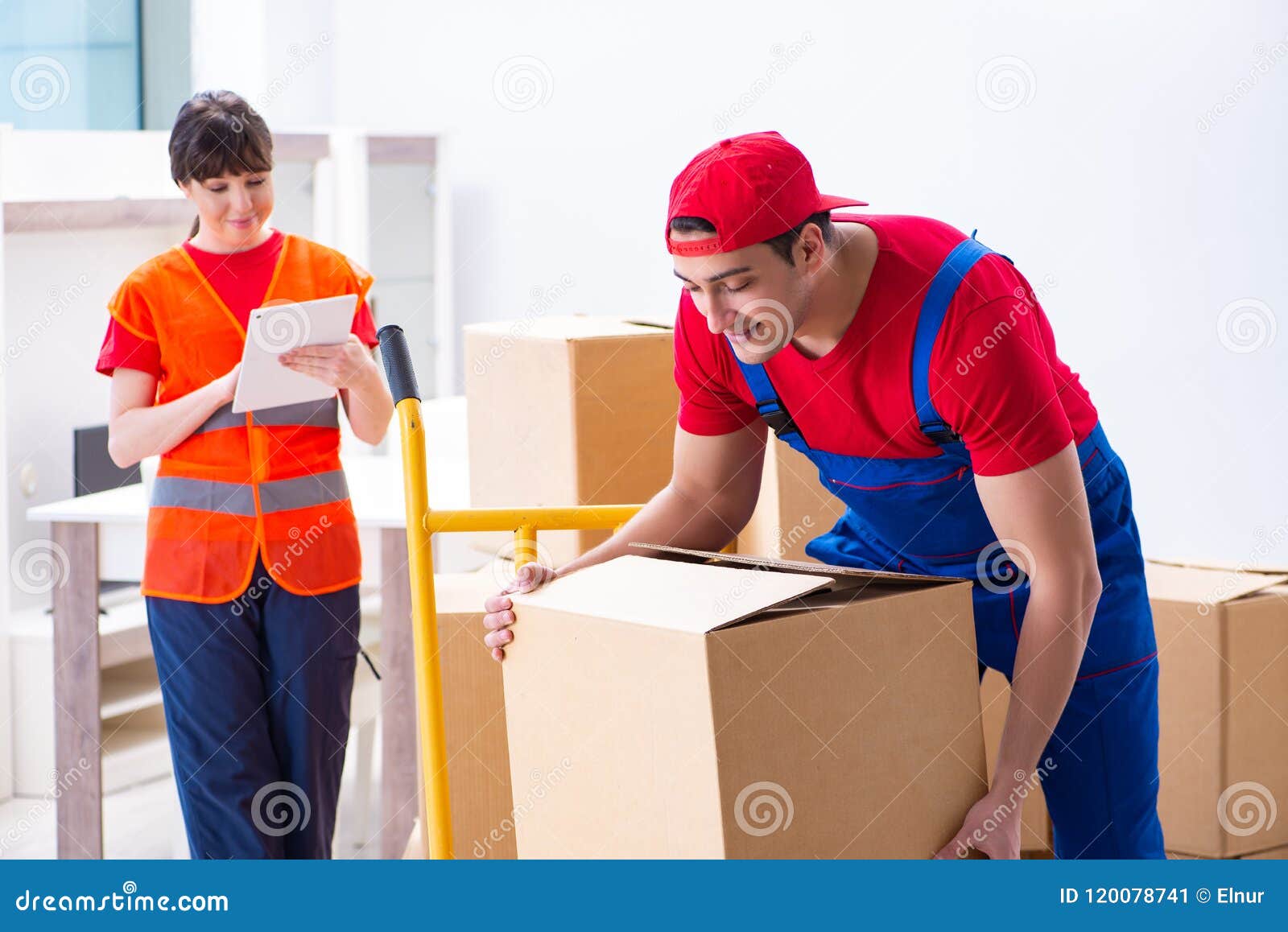 The Professional Movers Doing Home Relocation Stock Image - Image of ...