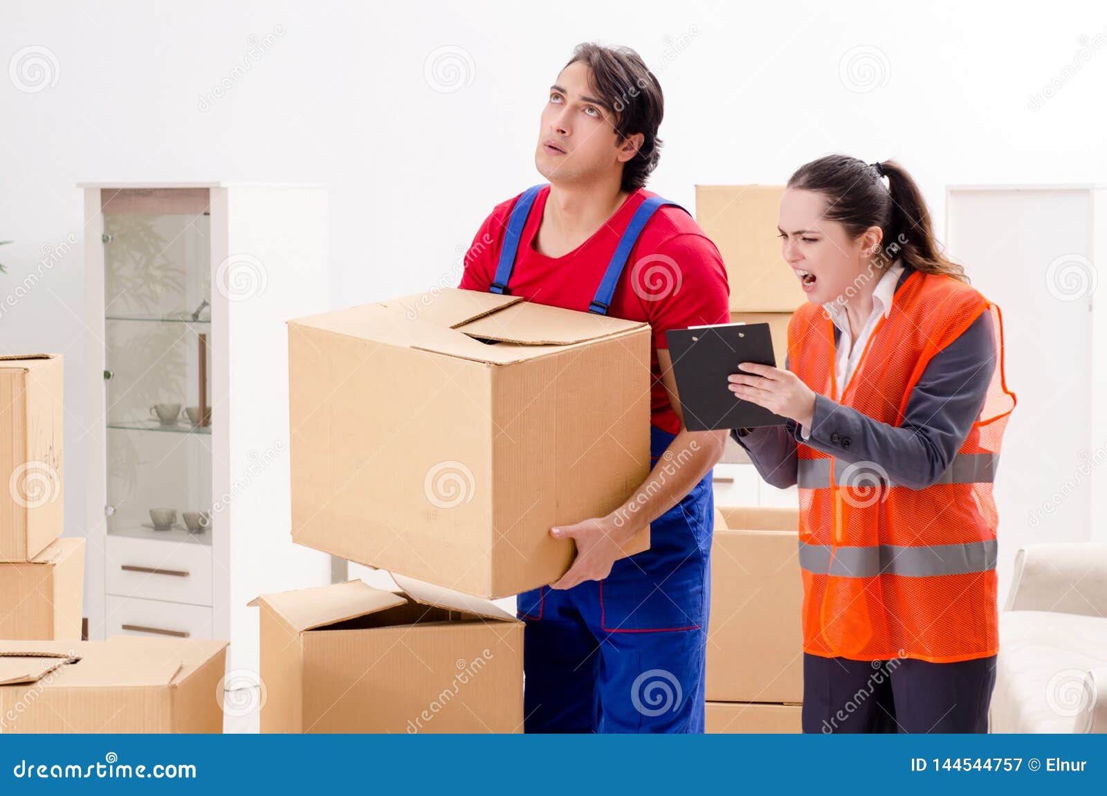 The Professional Movers Doing Home Relocation Stock Image - Image of ...