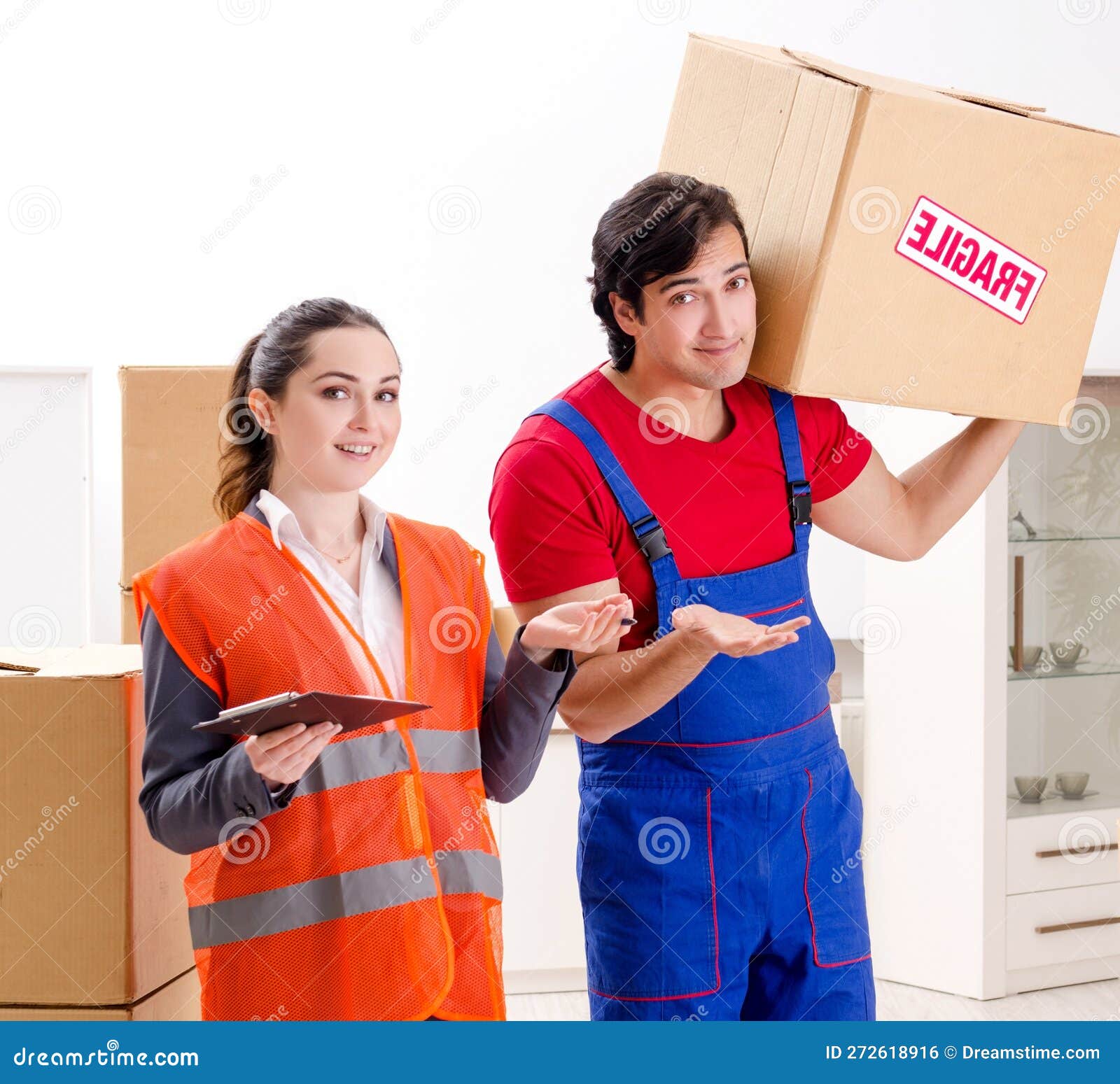 Professional Movers Doing Home Relocation Stock Photo - Image of professional, deliver: 272618916