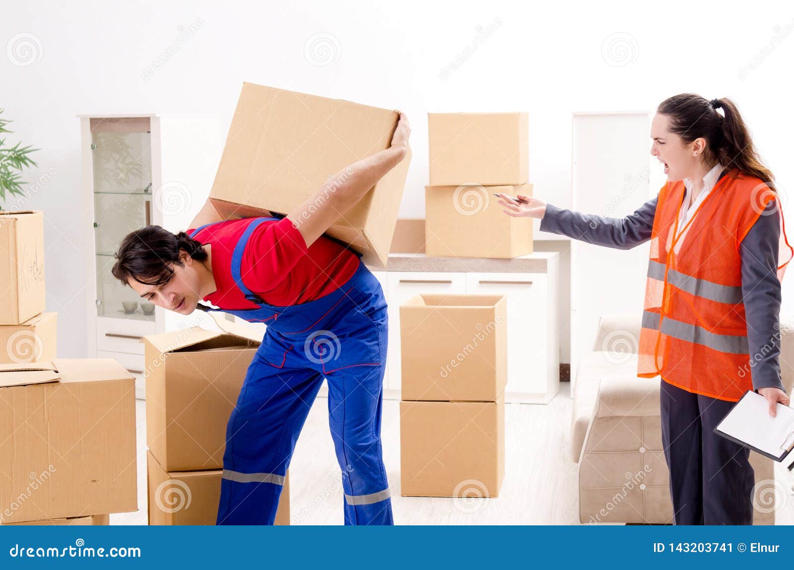 The Professional Movers Doing Home Relocation Stock Image - Image of ...