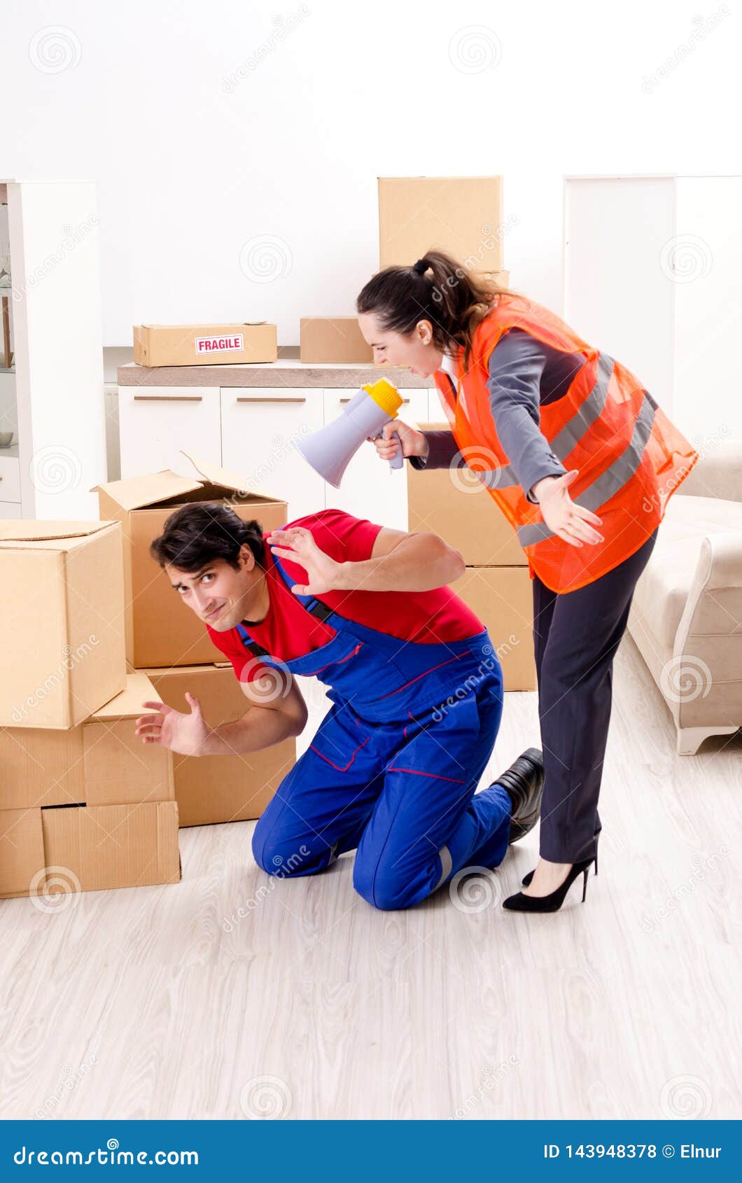 The Professional Movers Doing Home Relocation Stock Photo - Image of ...