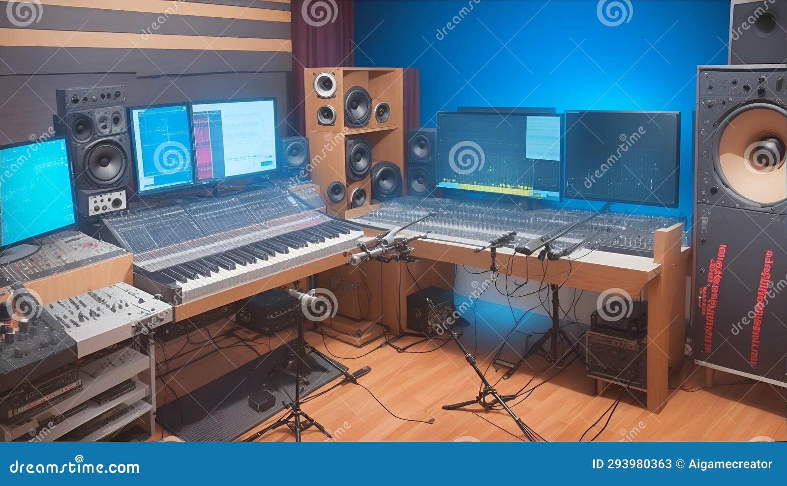Professional Music Recording Studio Lab Stock Illustration ...