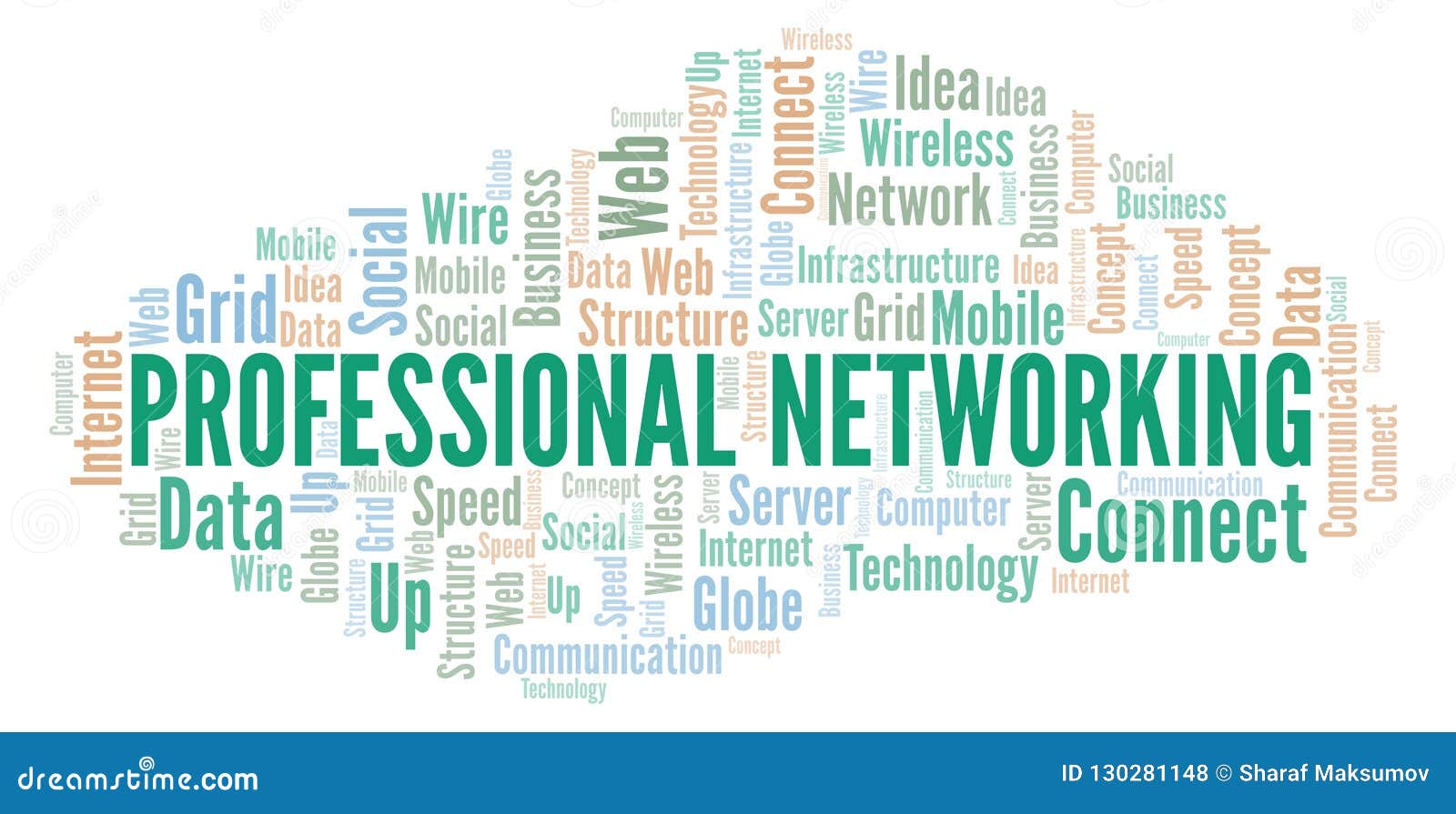 Networking Word Showing Relationships And Computer Communication Stock ...
