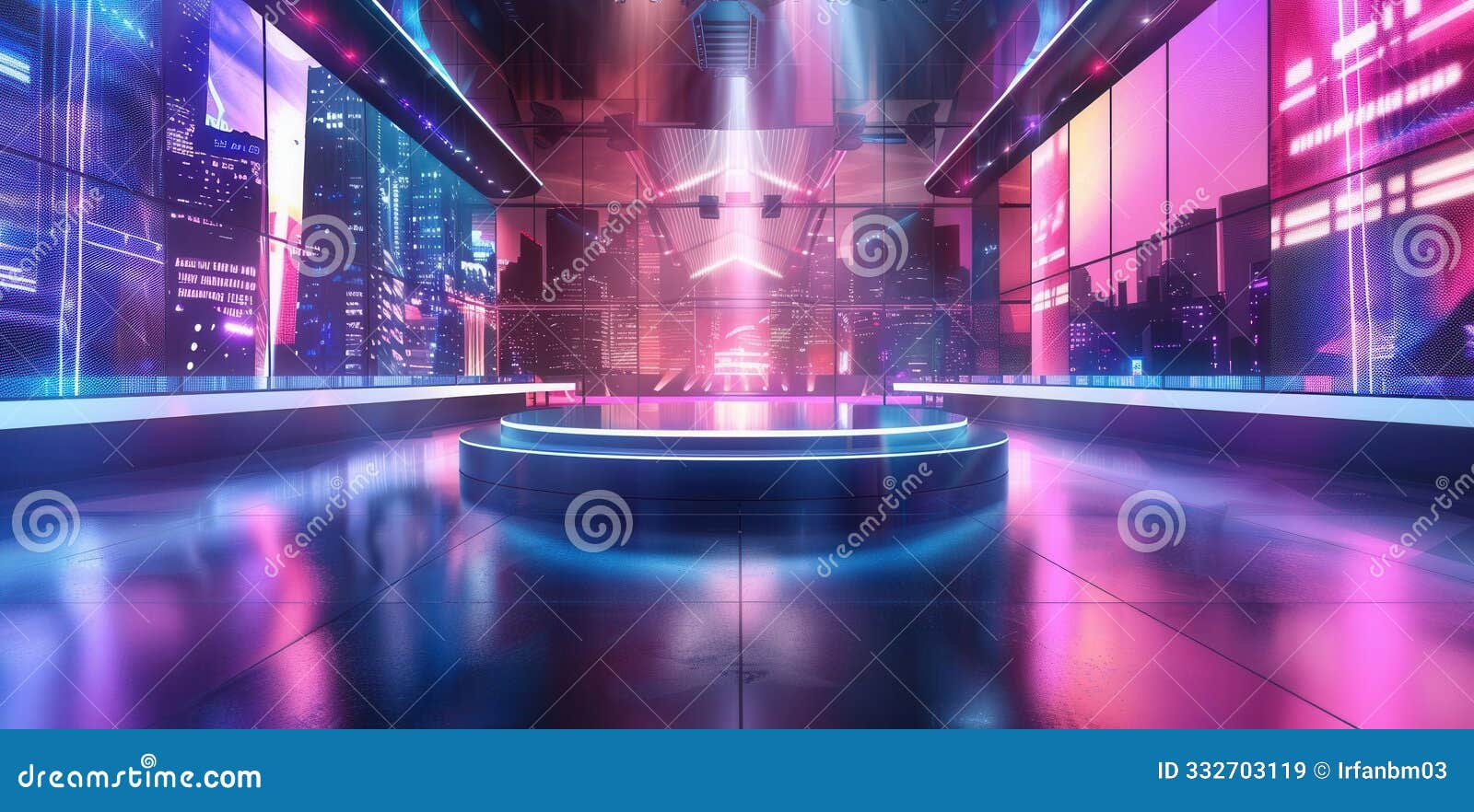 Professional News Studio Setup. Dynamic News Studio Background Concept ...