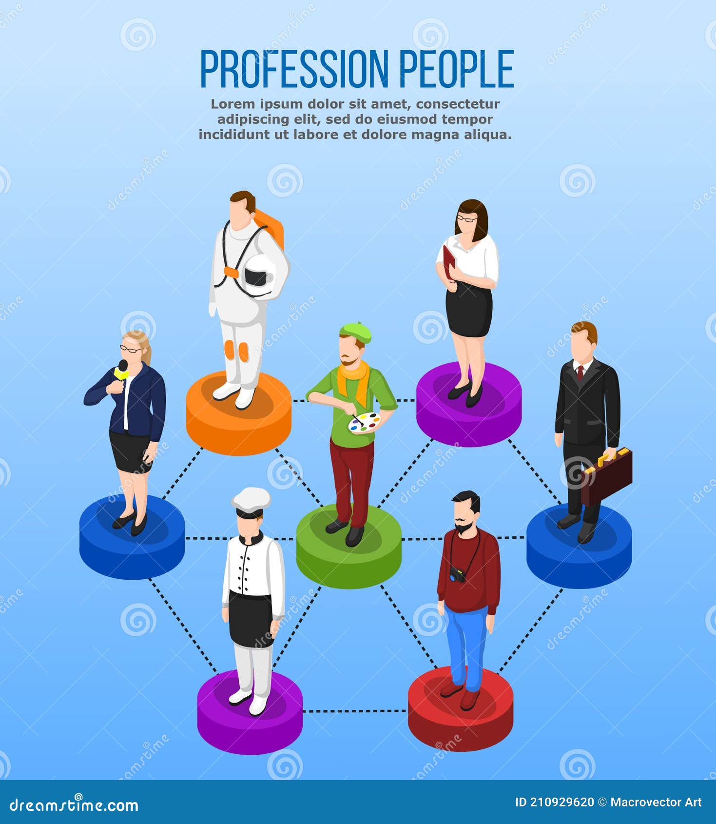 Professional Occupation Isometric Concept Stock Vector - Illustration ...