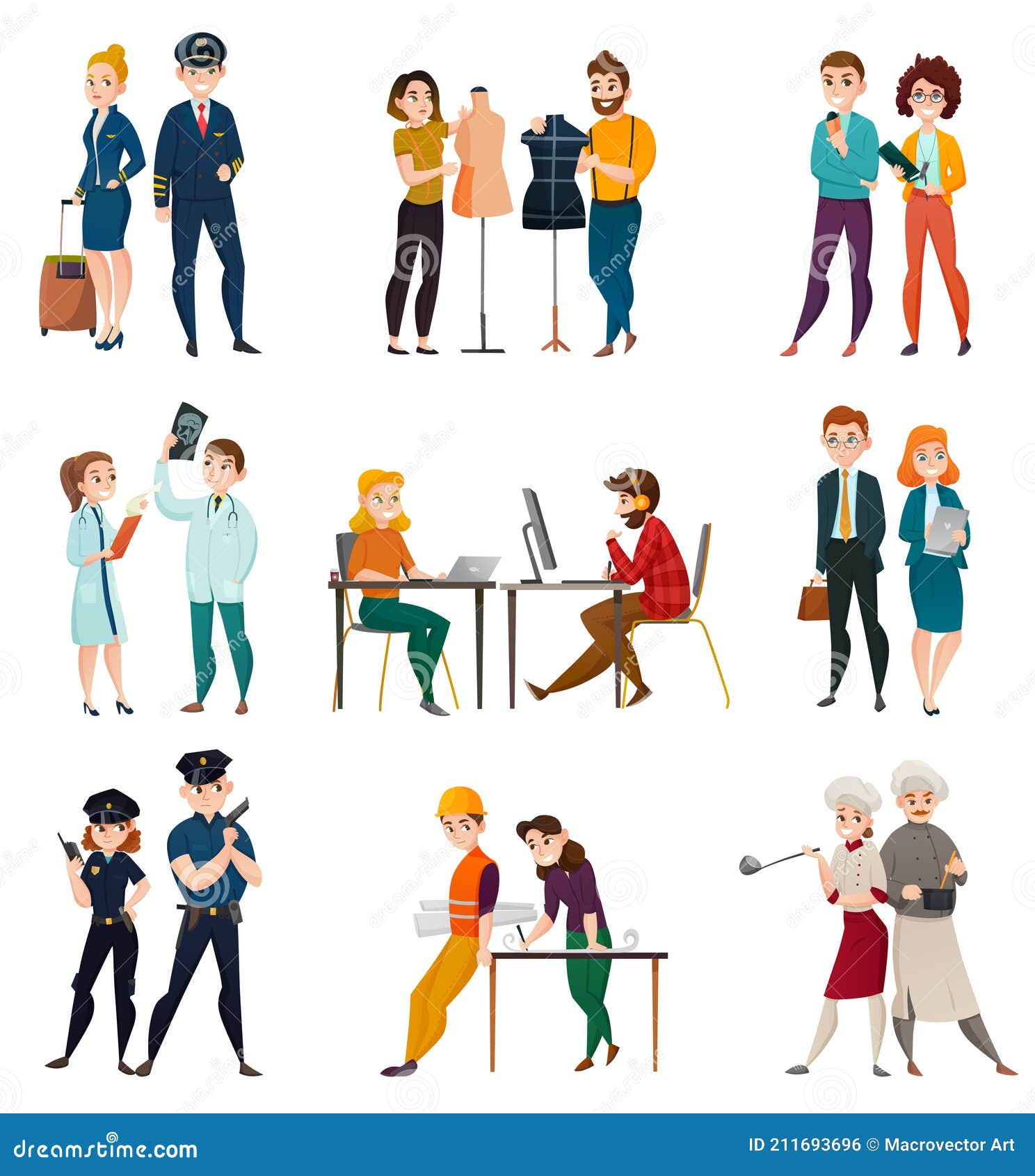 Professional Occupation People Set Stock Vector - Illustration of ...