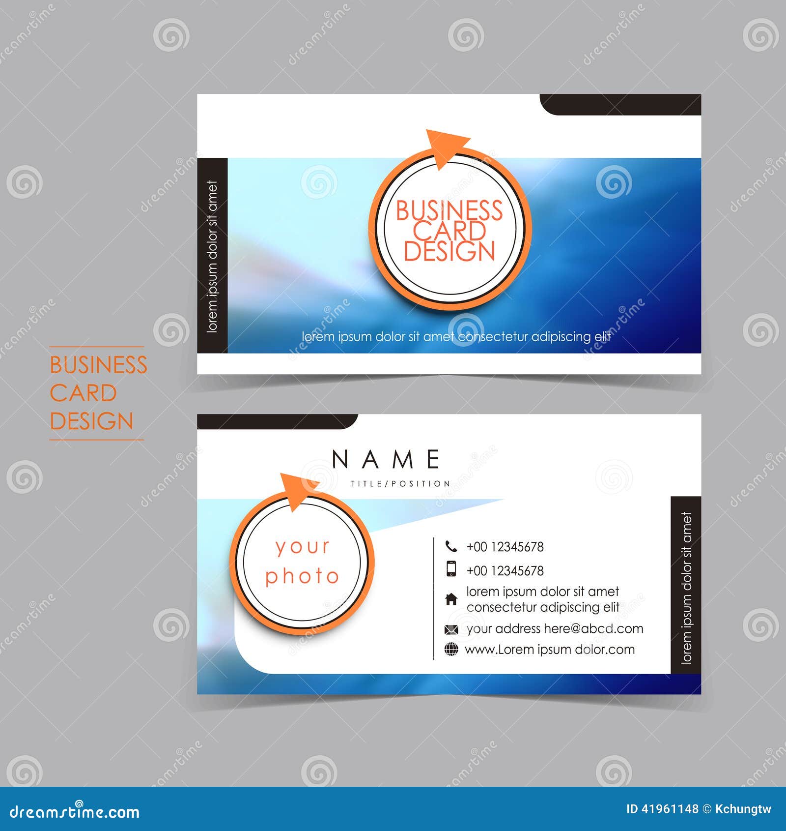 Professional Ocean Style Vector Business Card Set Stock Vector ...