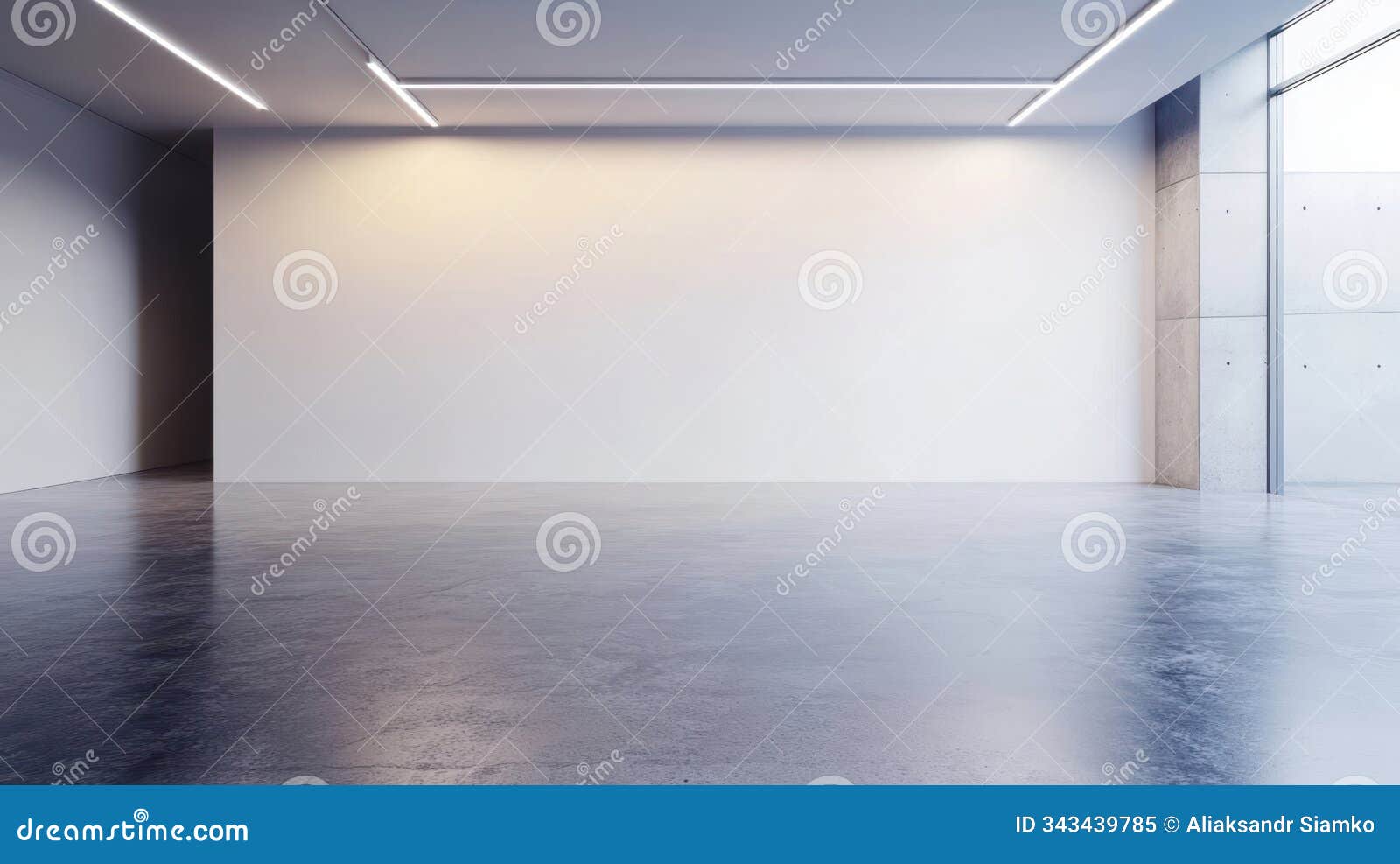 Professional Office with Blank Wall Ready for Mockup 3D Rendering Stock ...