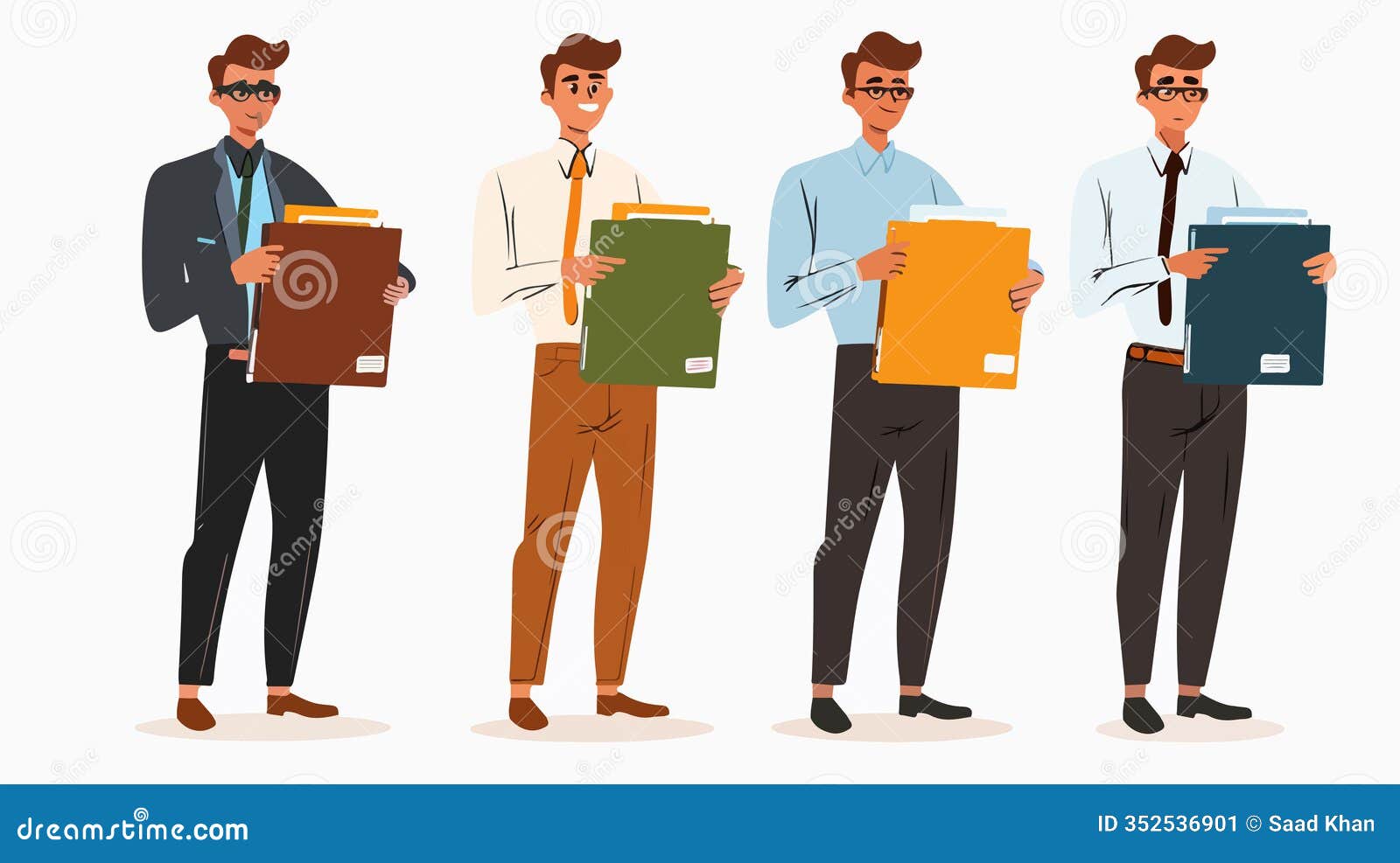 Professional Office Worker Standing with Documents in Hand Stock ...