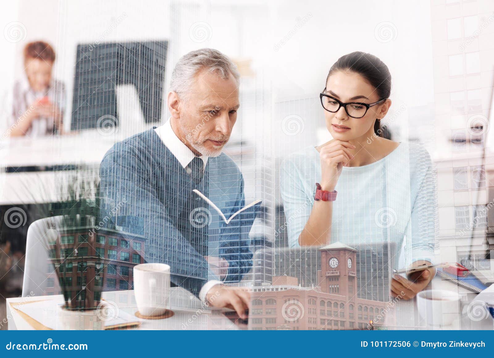 Professional Office Workers Sitting at the Table Stock Photo - Image of ...