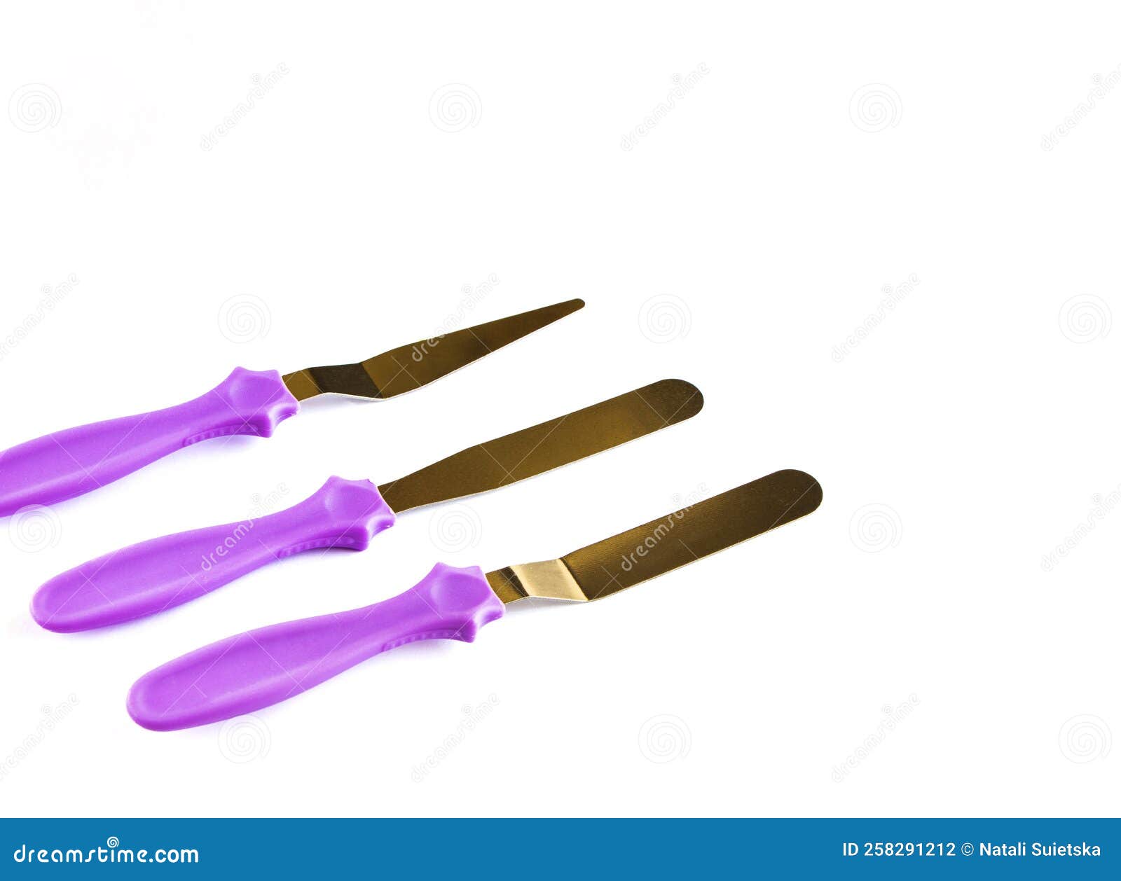 Professional Offset Spatula Set for Icing Large Cakes Quickly. Stock ...