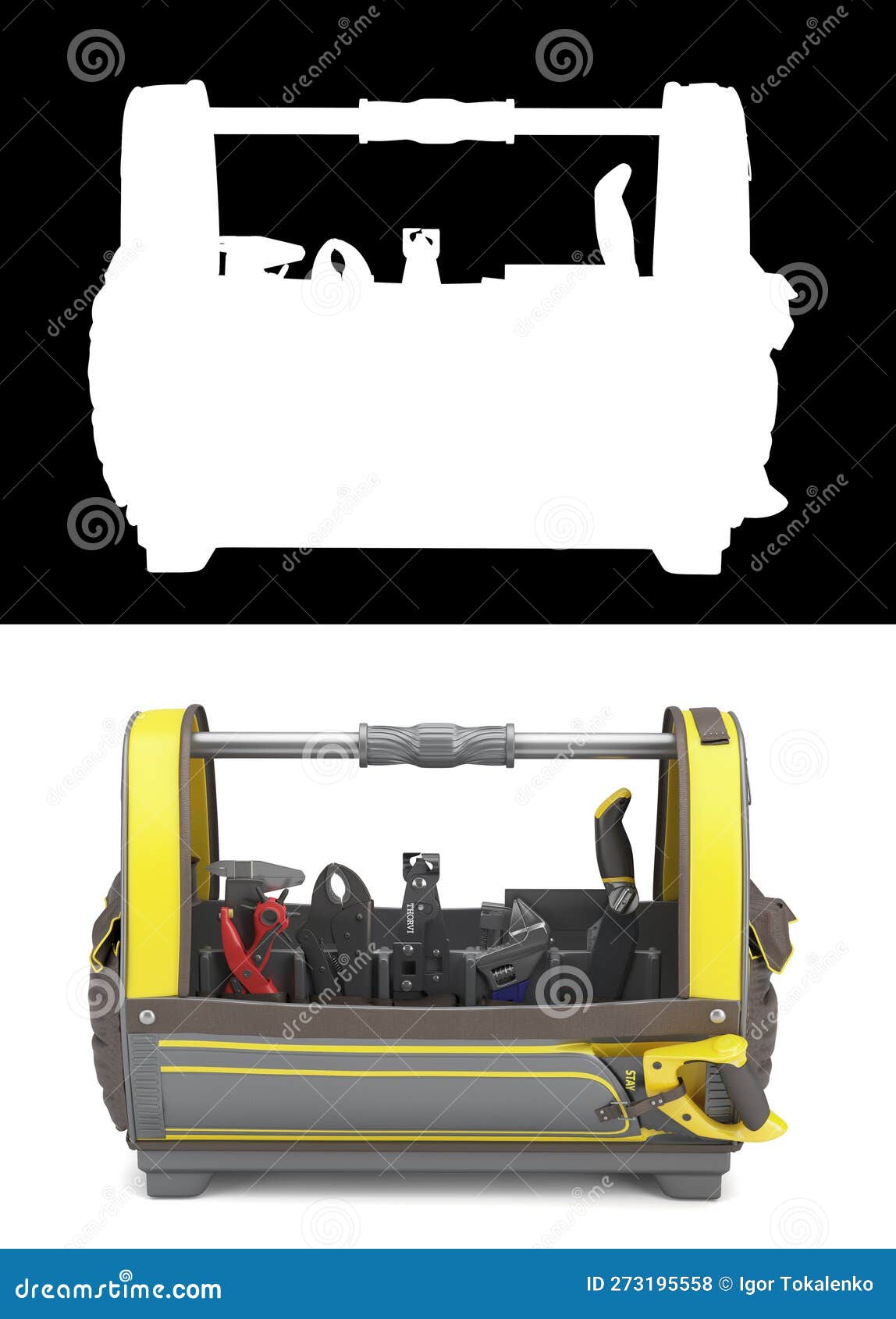 Professional Open Big Tools Case 3d Render On Blue Background Royalty ...