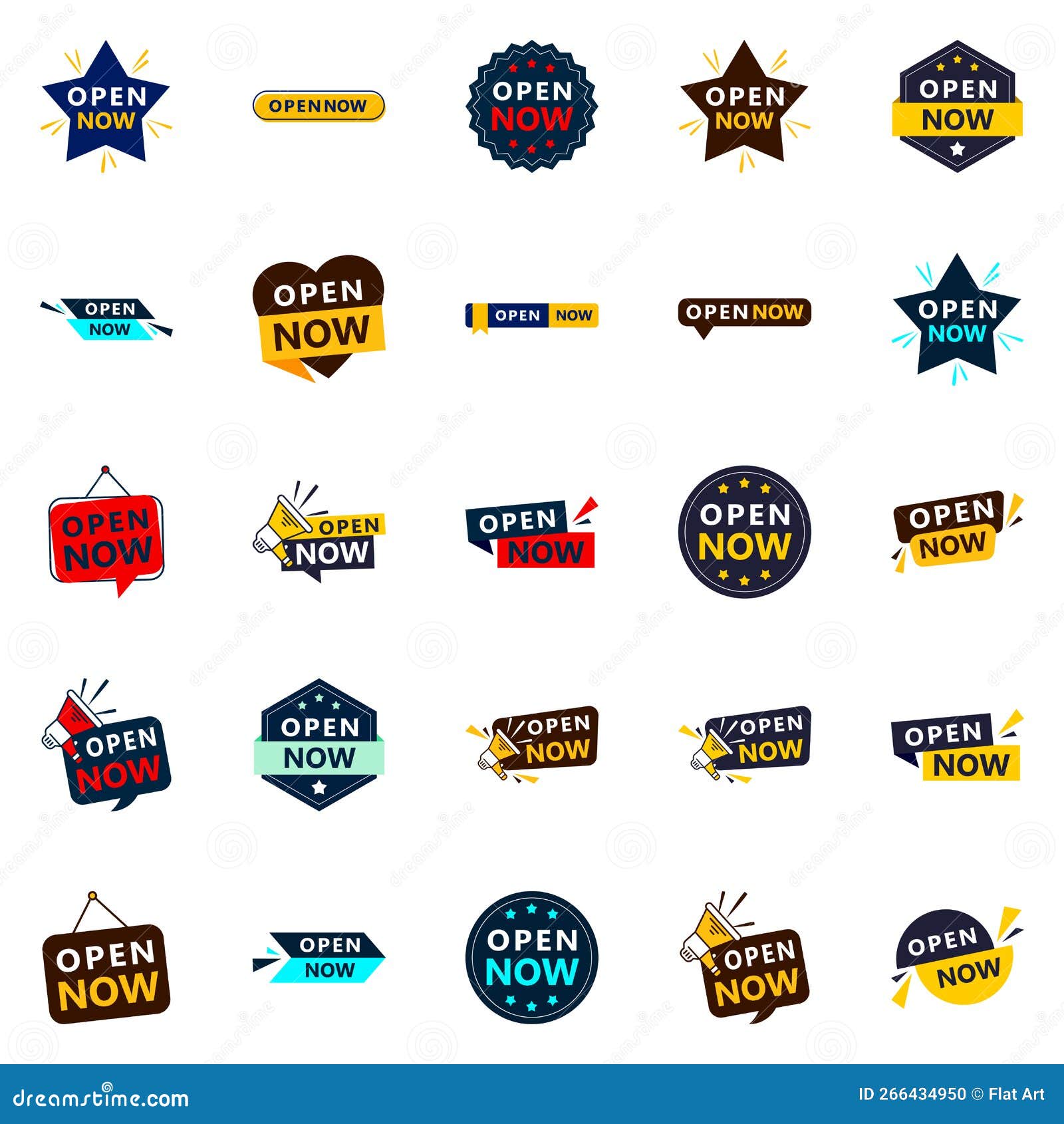 25 Professional Open Now Sign Templates Stock Vector - Illustration of ...