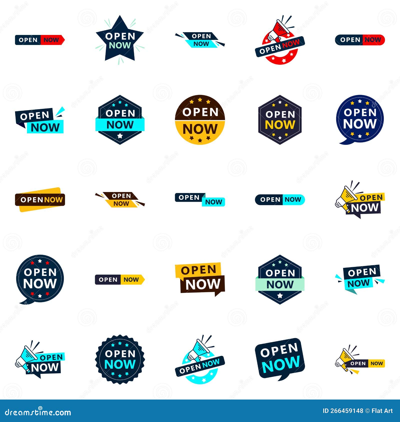 25 Professional Open Now Sign Templates Stock Vector - Illustration of ...