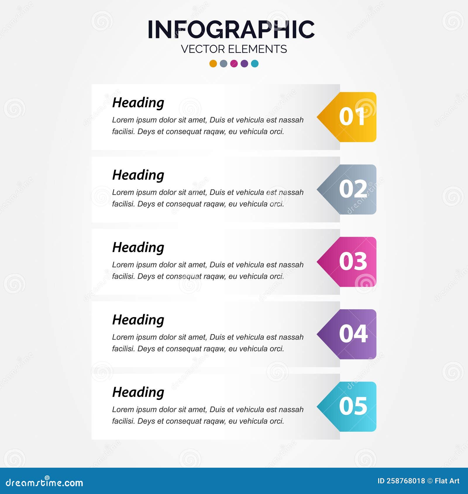 Professional 5 Options Vertical Infographic with Icon 5 Options ...