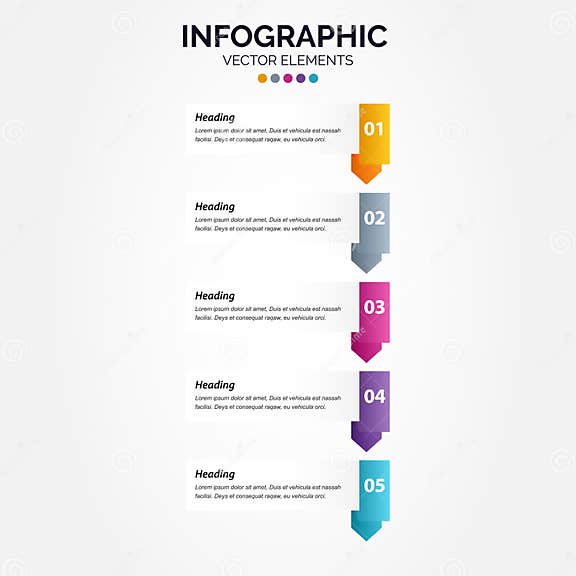 Professional 5 Options Vertical Infographic with Icon 5 Options ...