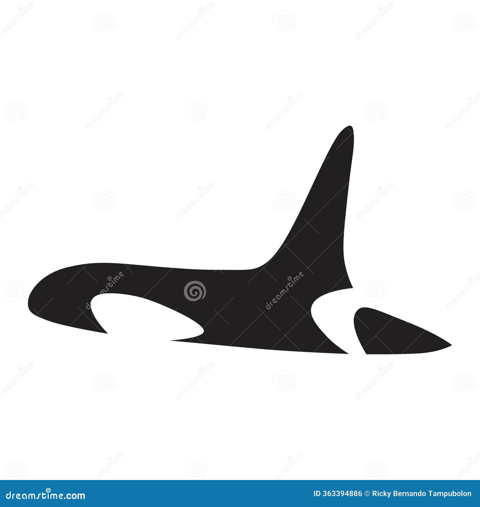 Orca Vector Illustration. Marine Mammal. Killer Whale With Abstract ...