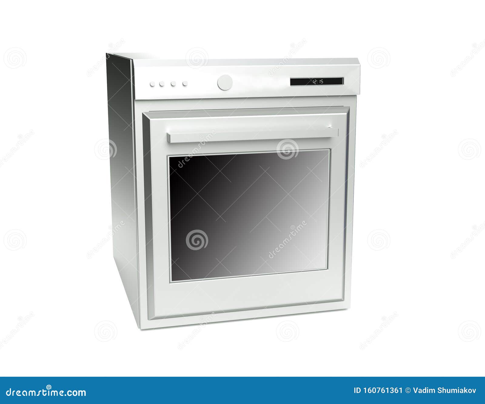 Professional Oven on a White Background 3d Render Stock Illustration ...