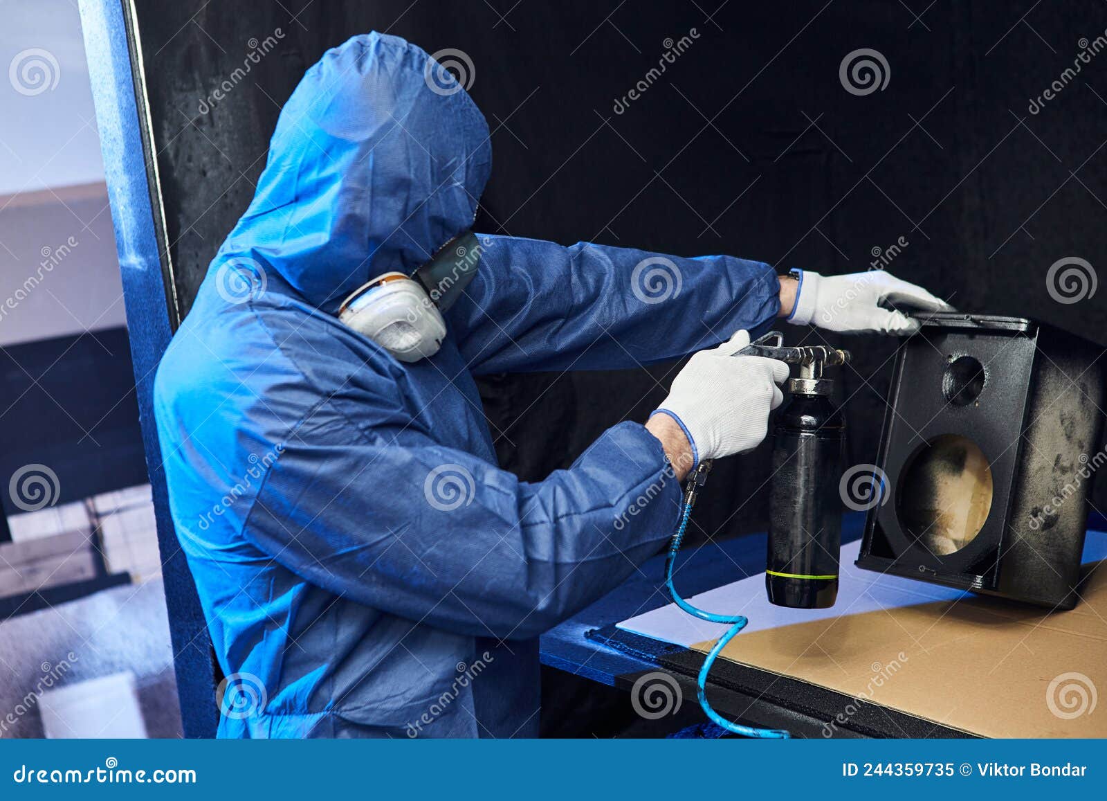 Professional Painter Works in the Paint Shop Stock Image - Image of ...