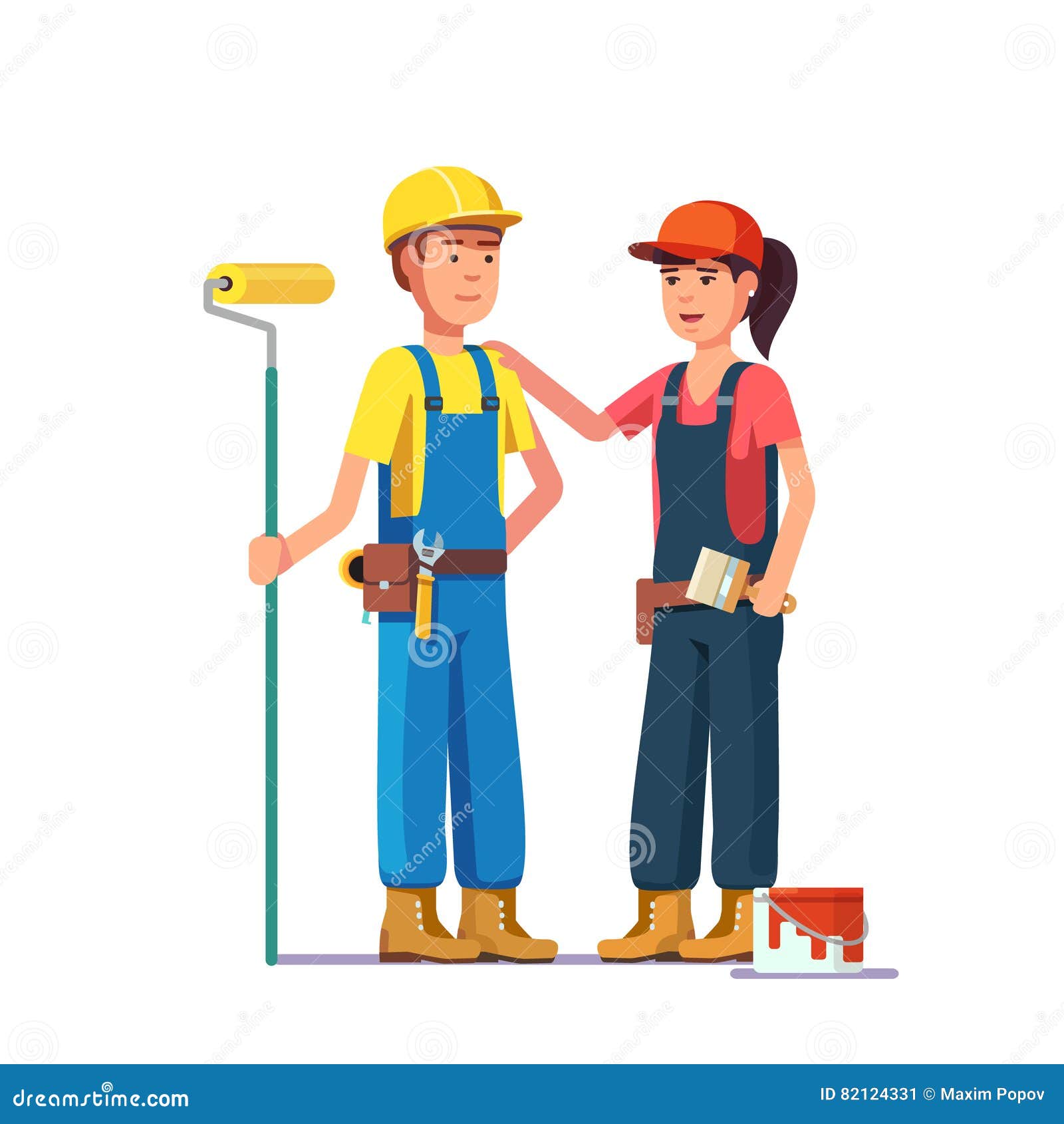 Professional Painters. Craftsman Workers Stock Vector - Illustration of ...