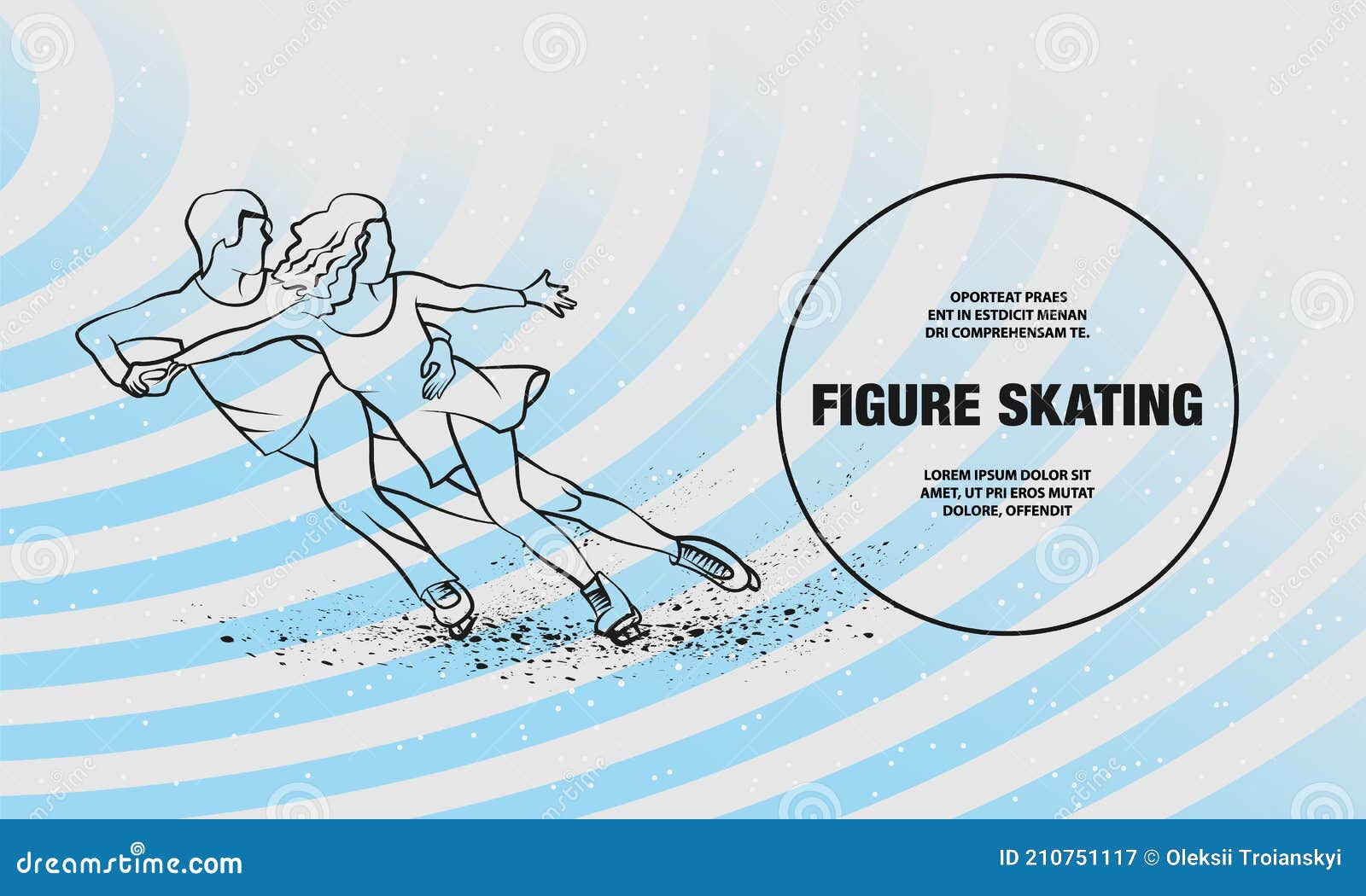 Professional Pair Figure Skating Sport. Vector Outline of Figure ...