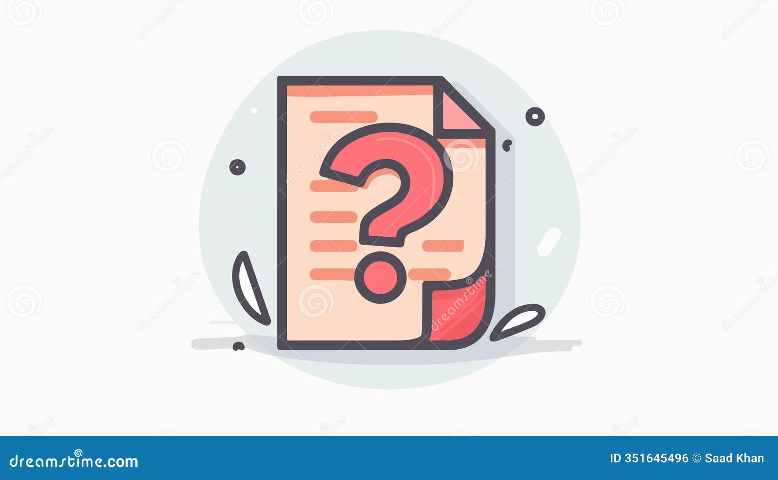 Professional Paper with Question Mark Document File Outline Stock ...