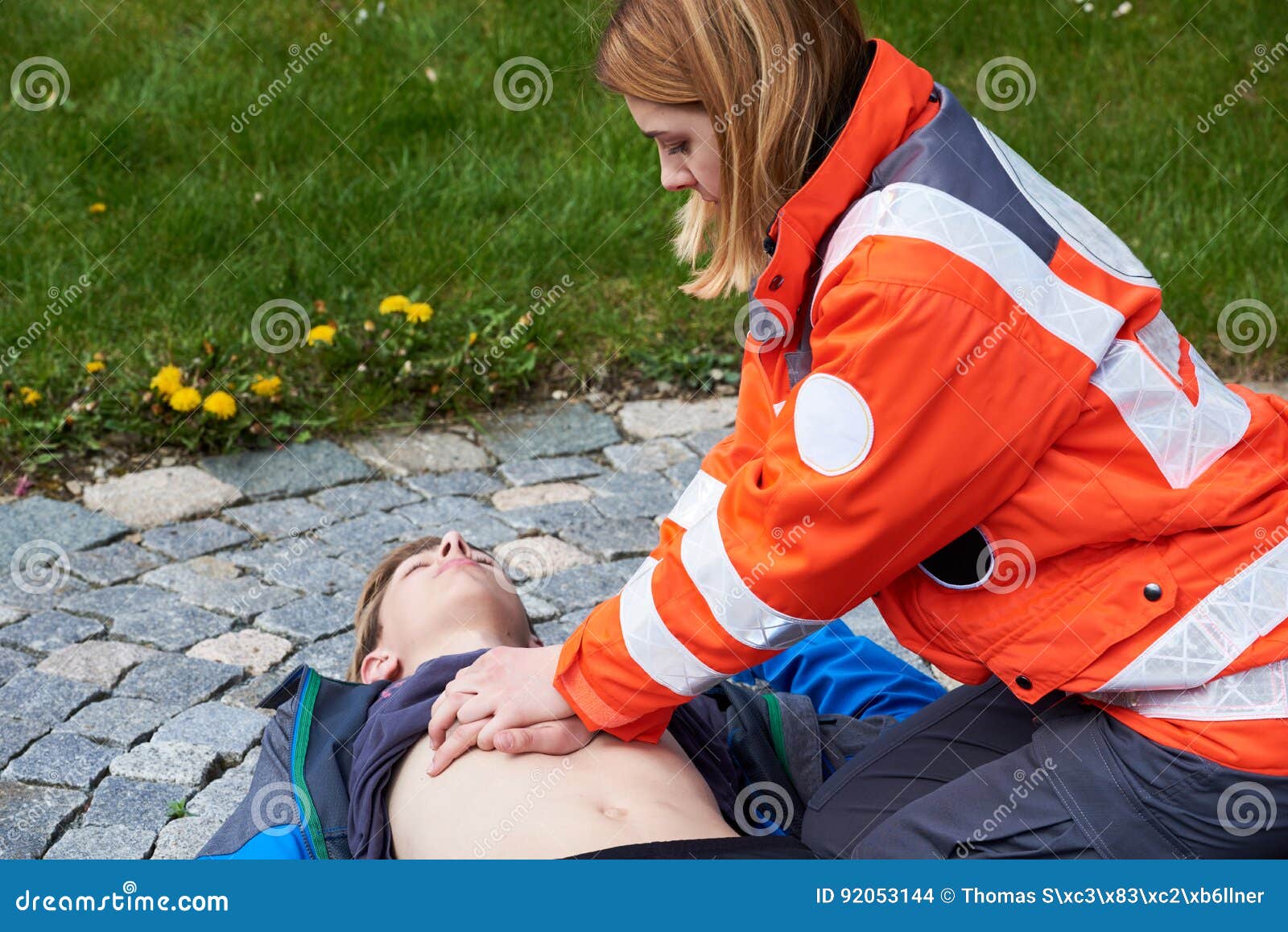 Professional paramedic stock photo. Image of ambulance - 92053144