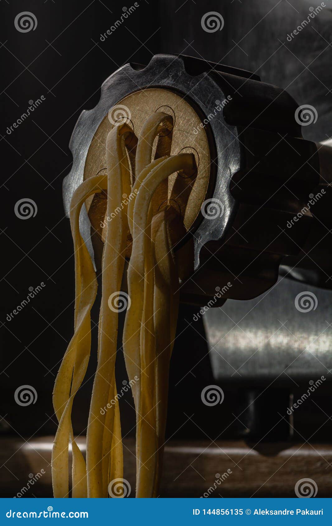 Professional Pasta Maker Machine in Working Procces in Restaurant ...