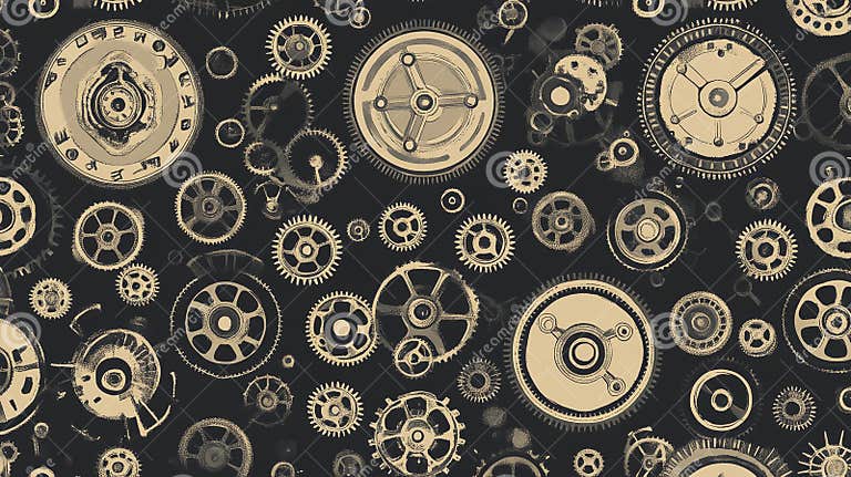 Professional Pattern with Subtle Gear and Mechanism Designs Stock ...