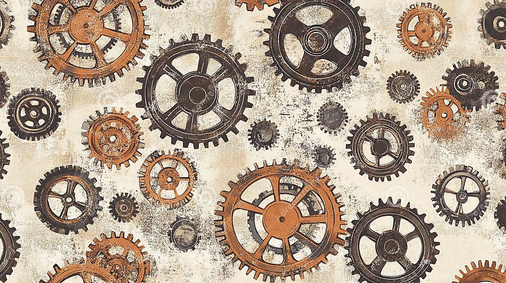 Professional Pattern with Subtle Gear and Mechanism Designs Stock ...