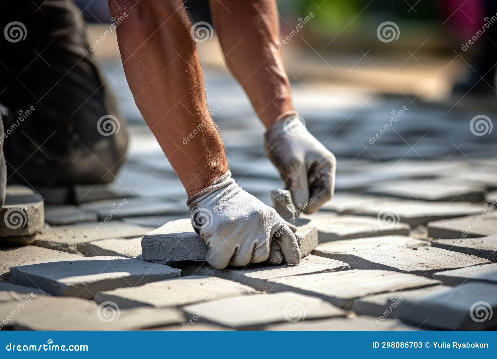 Professional Paver Worker Street. Generate Ai Stock Image - Image of ...