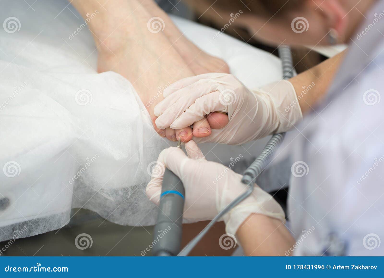 Professional Pedicure Master Making Pedicure in Salon. Stock Photo ...