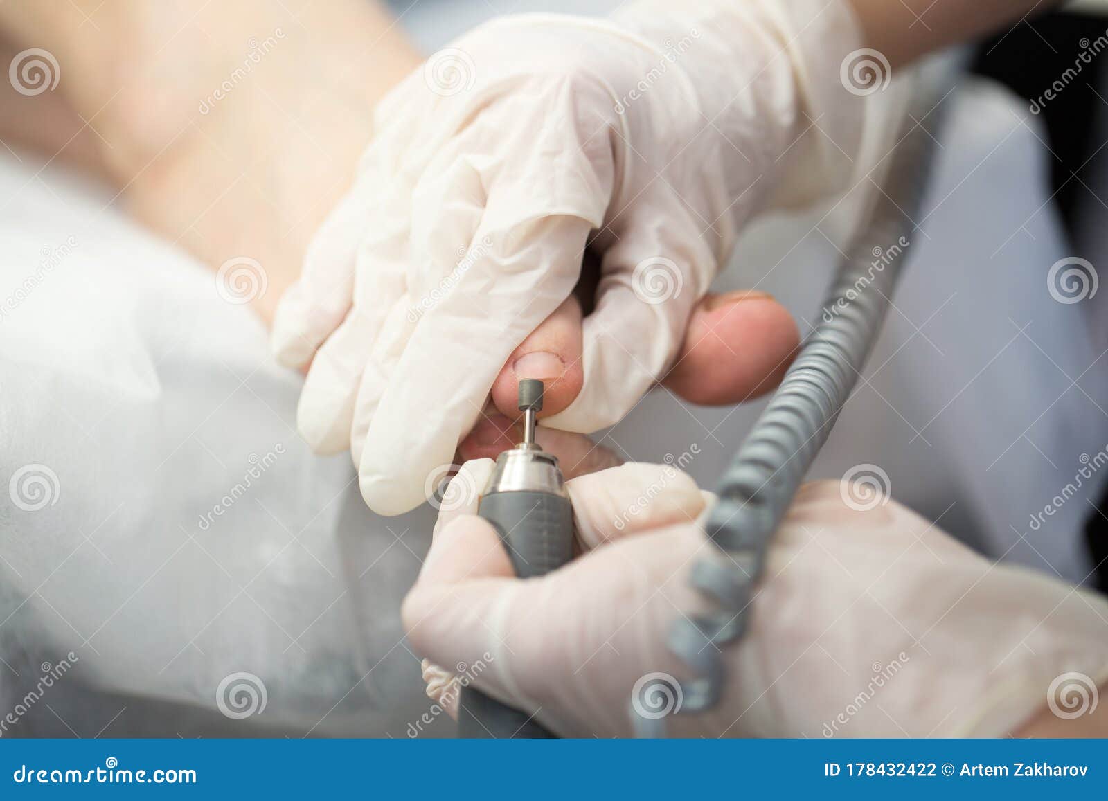Professional Pedicure Master Making Pedicure in Salon. Stock Photo ...
