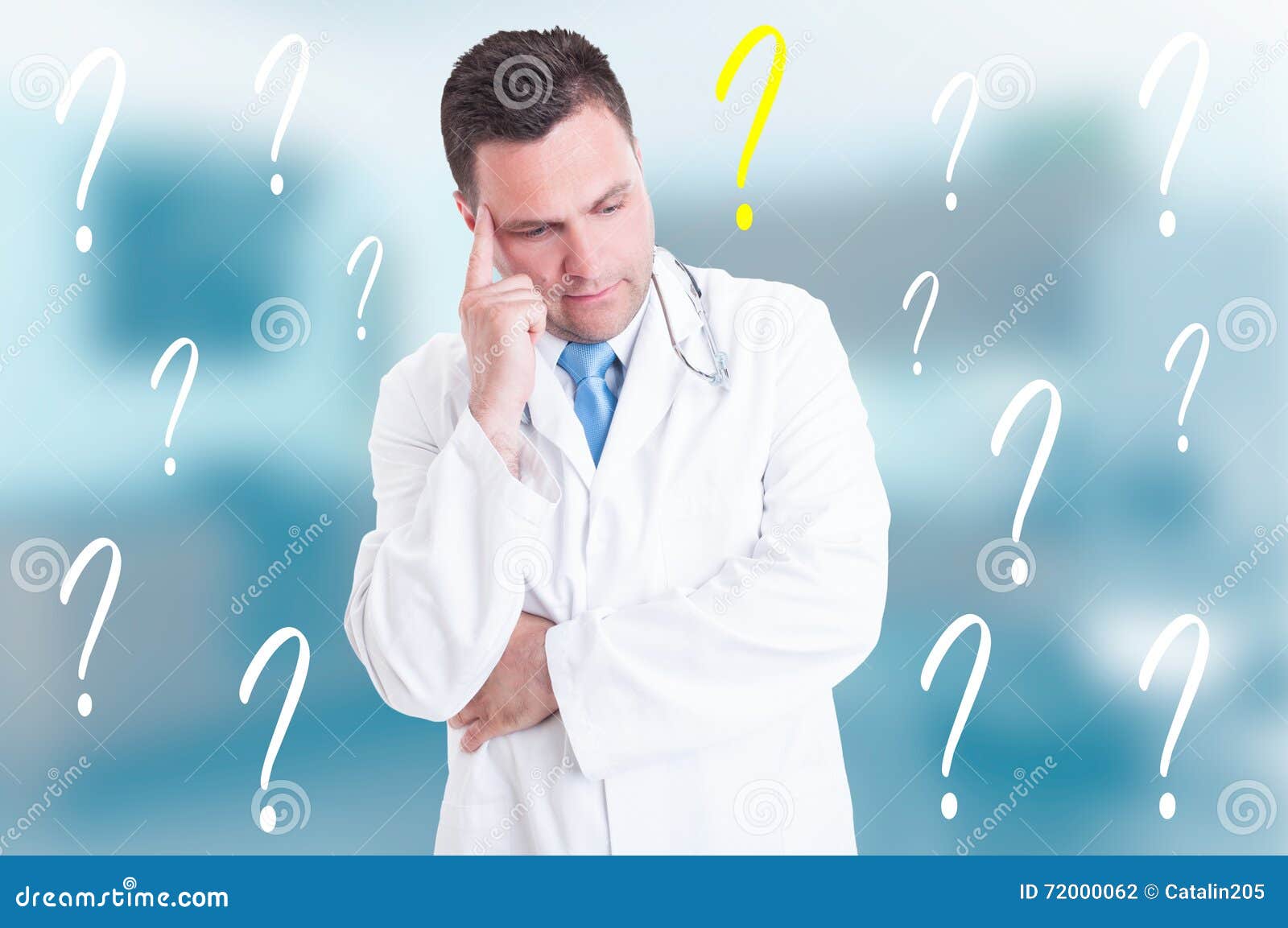 Professional Pensive Doctor Thinking of an Idea Stock Photo - Image of ...