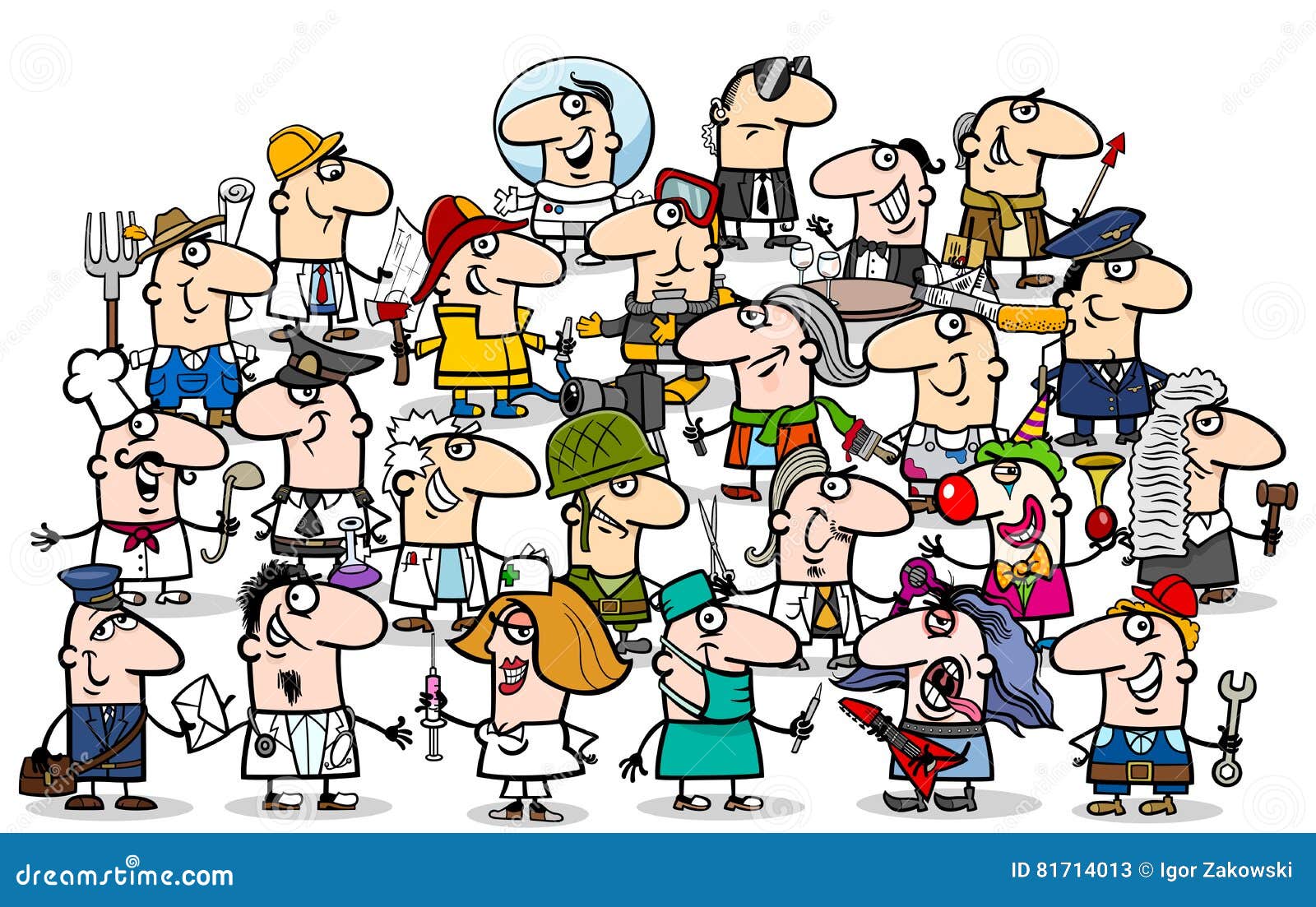 Professional People Group Cartoon Stock Vector - Illustration of pilot ...