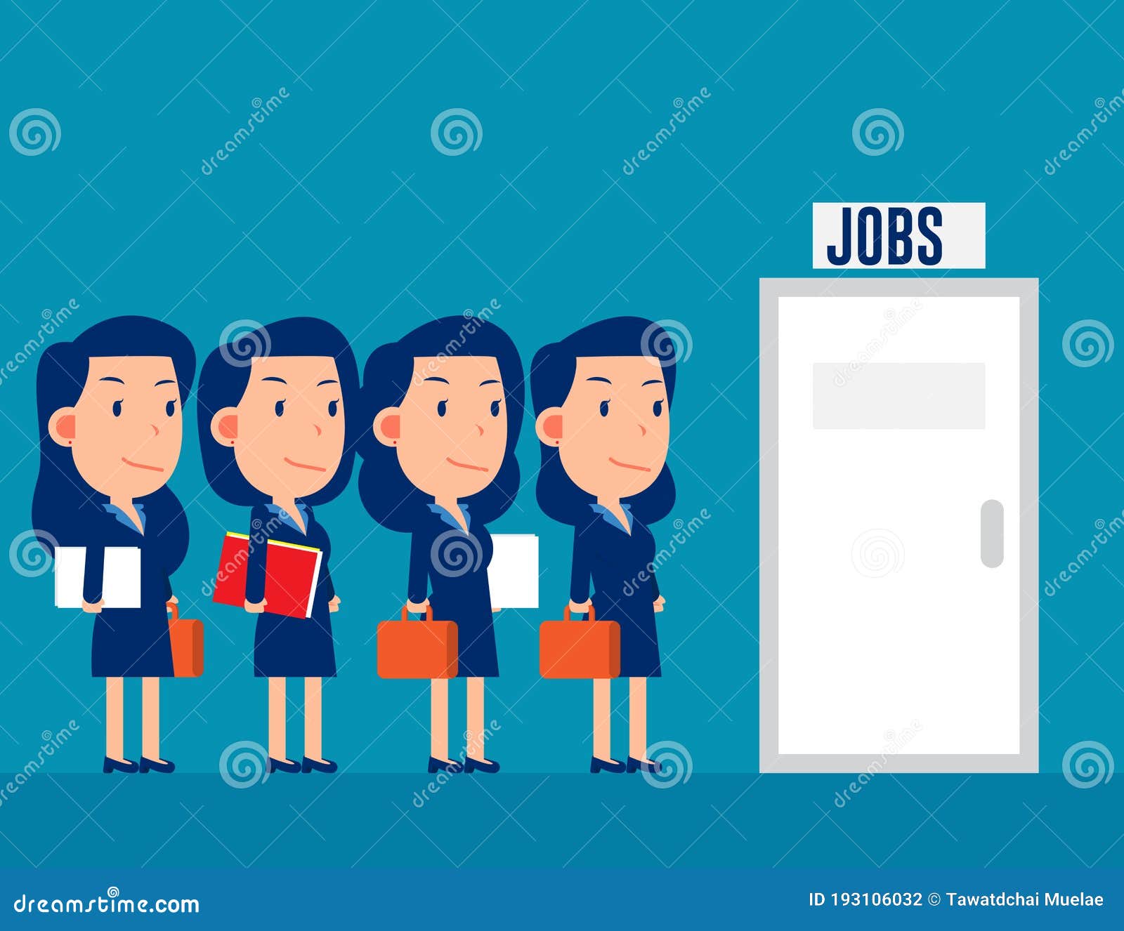 Professional People Group Queuing for the Jobs Stock Vector ...
