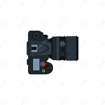 Professional Photo Camera Top View Stock Vector - Illustration of frame ...
