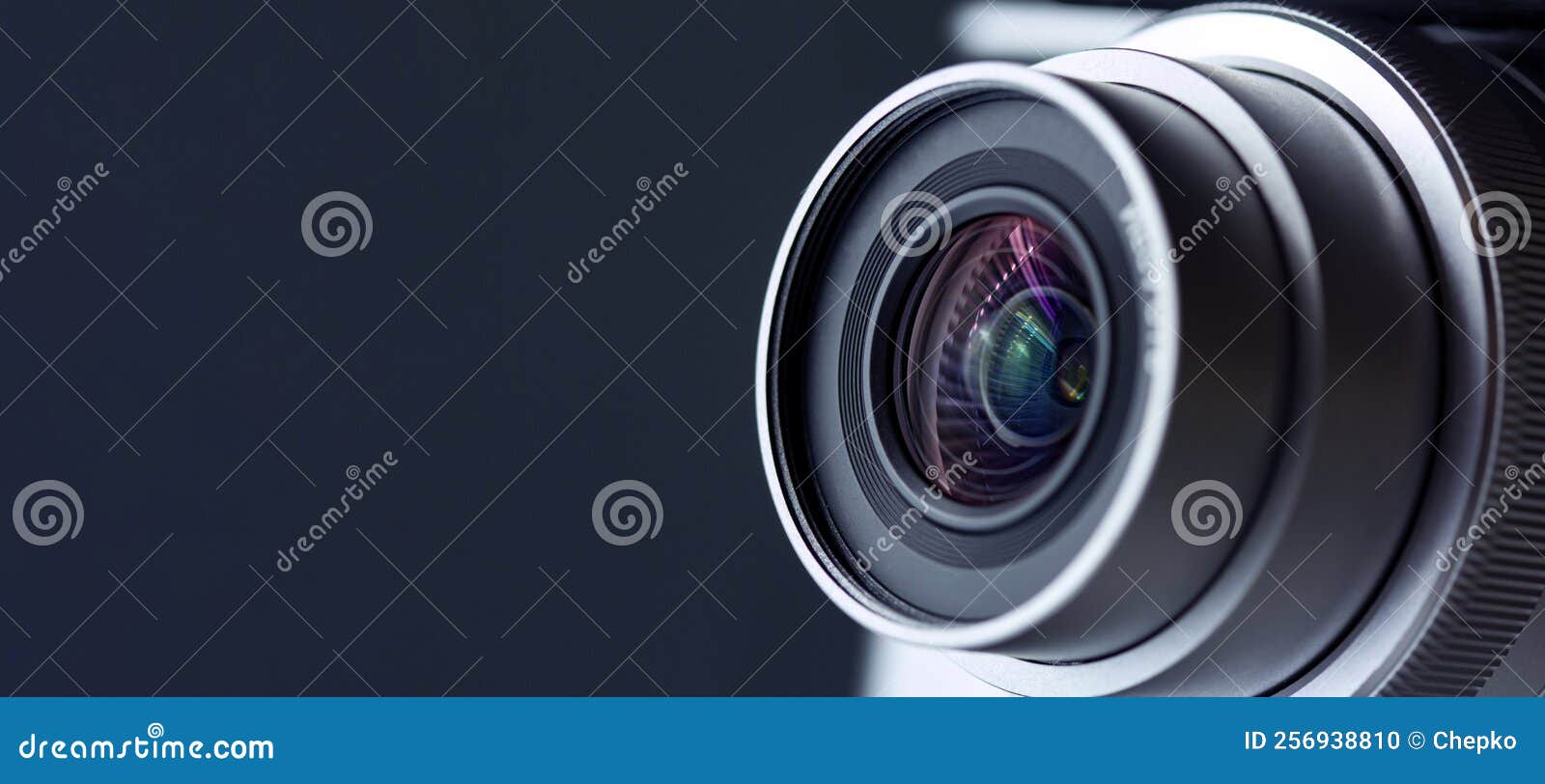 Professional Photo Lens with Reflection Closeup Stock Photo - Image of ...