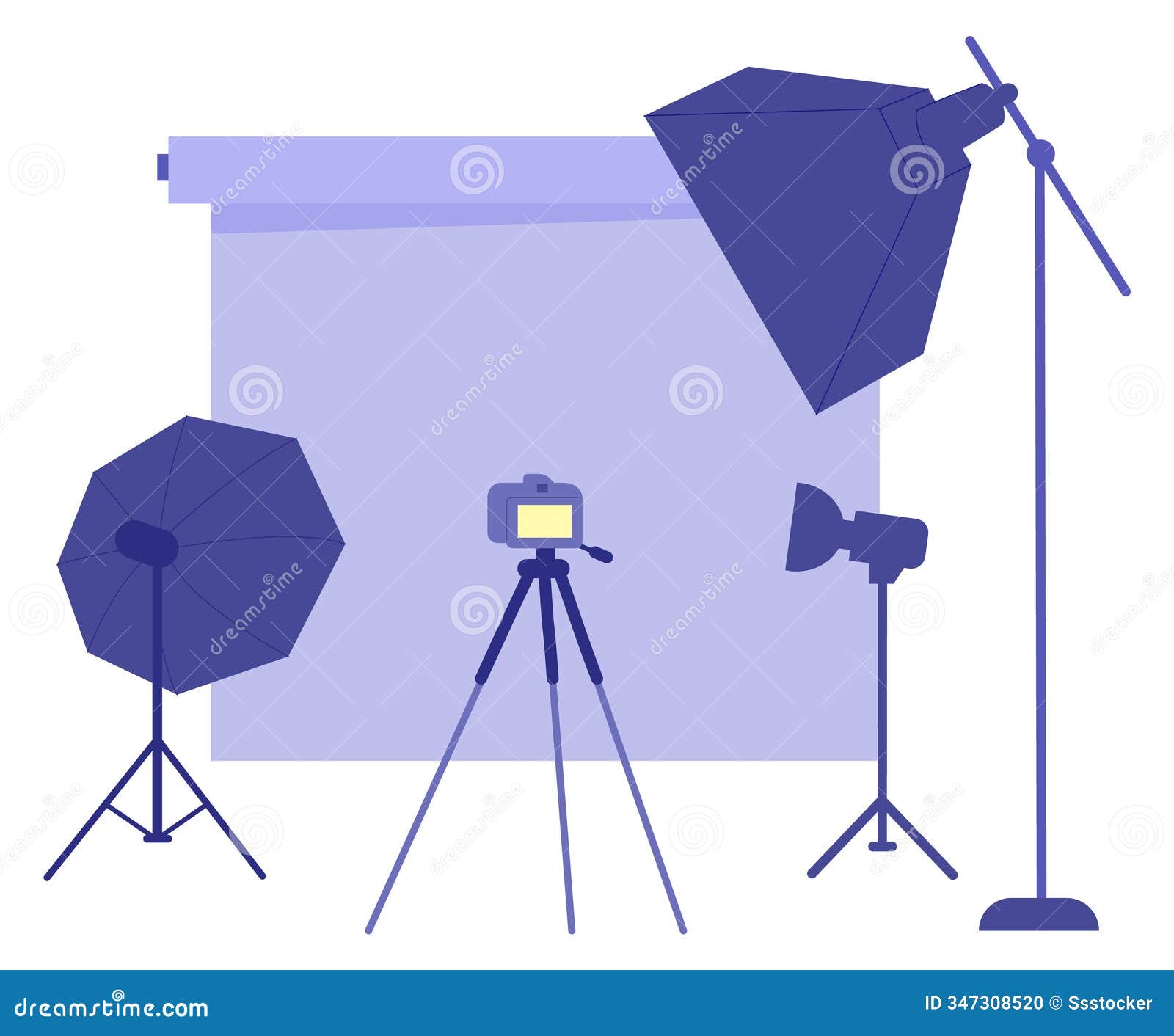Professional Photo Studio Setup Including Cameras, Tripods, Lighting ...
